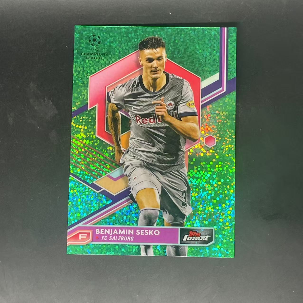 2023 Topps Finest benjamin sesko 杰明 塞斯科 谢什科 斯洛文尼亚 莱比锡红牛 豪门猎物 欧冠 125编 绿碎 ...
