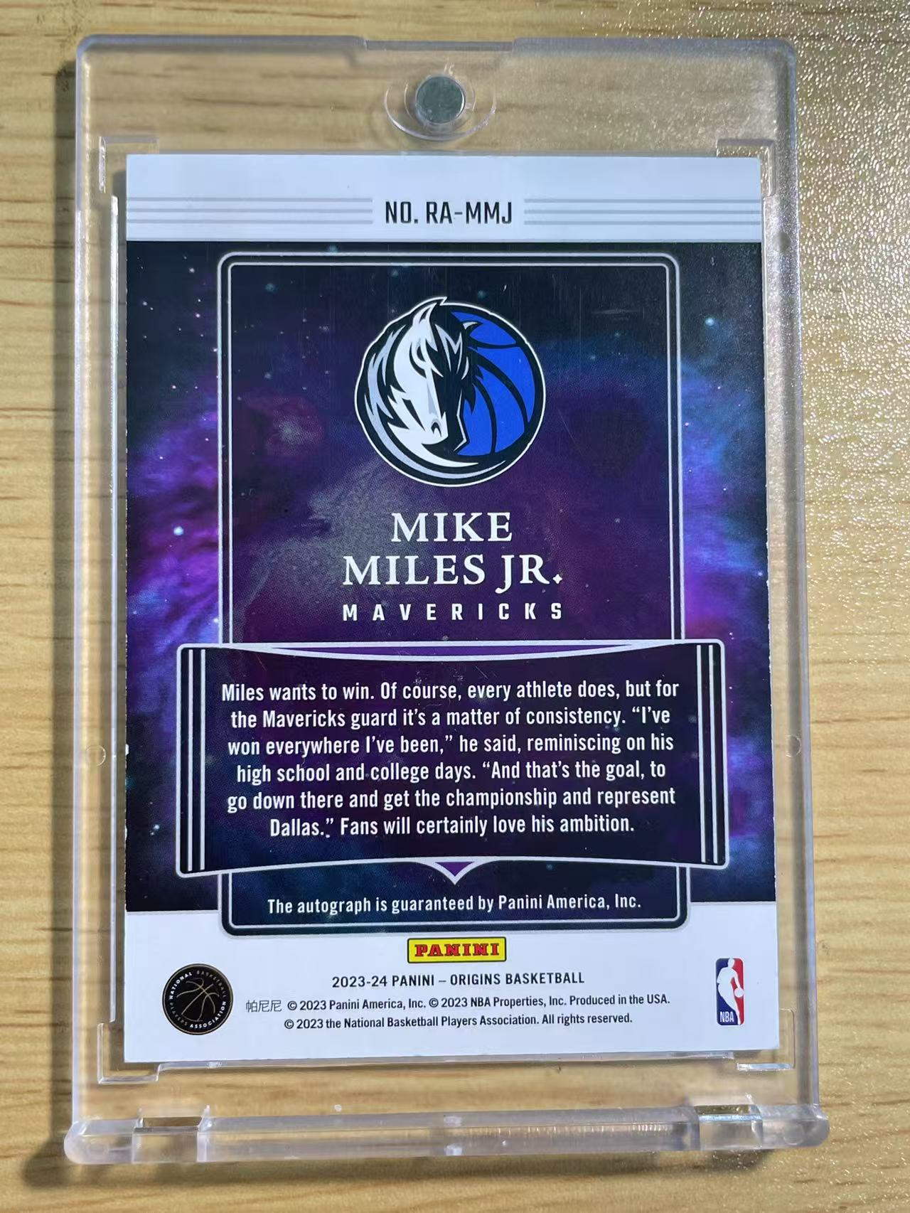 2023-24 Panini Origins MIKE MILES JR RC 【烟花】独行侠 新秀 起源 迈克 迈尔斯 1/1编 签字 卡签 ...