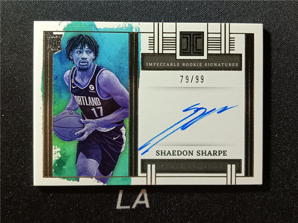【LA拍卖】22-23 Panini Impeccable Shaedon Sharpe 小真金 新秀RC 谢登 夏普 开拓者队 超级潜力股 ...