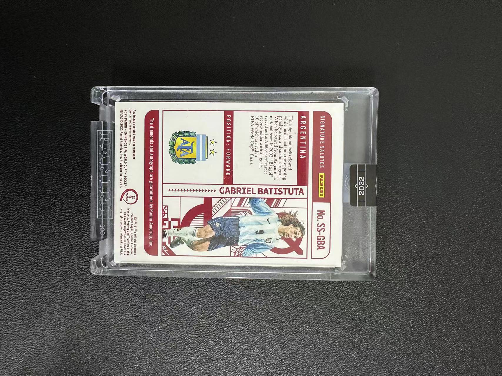 2022 Panini World Cup Eminence Gabriel Batistuta 巴蒂斯图塔 国米 罗马 阿根廷战神 签字 卡 ...