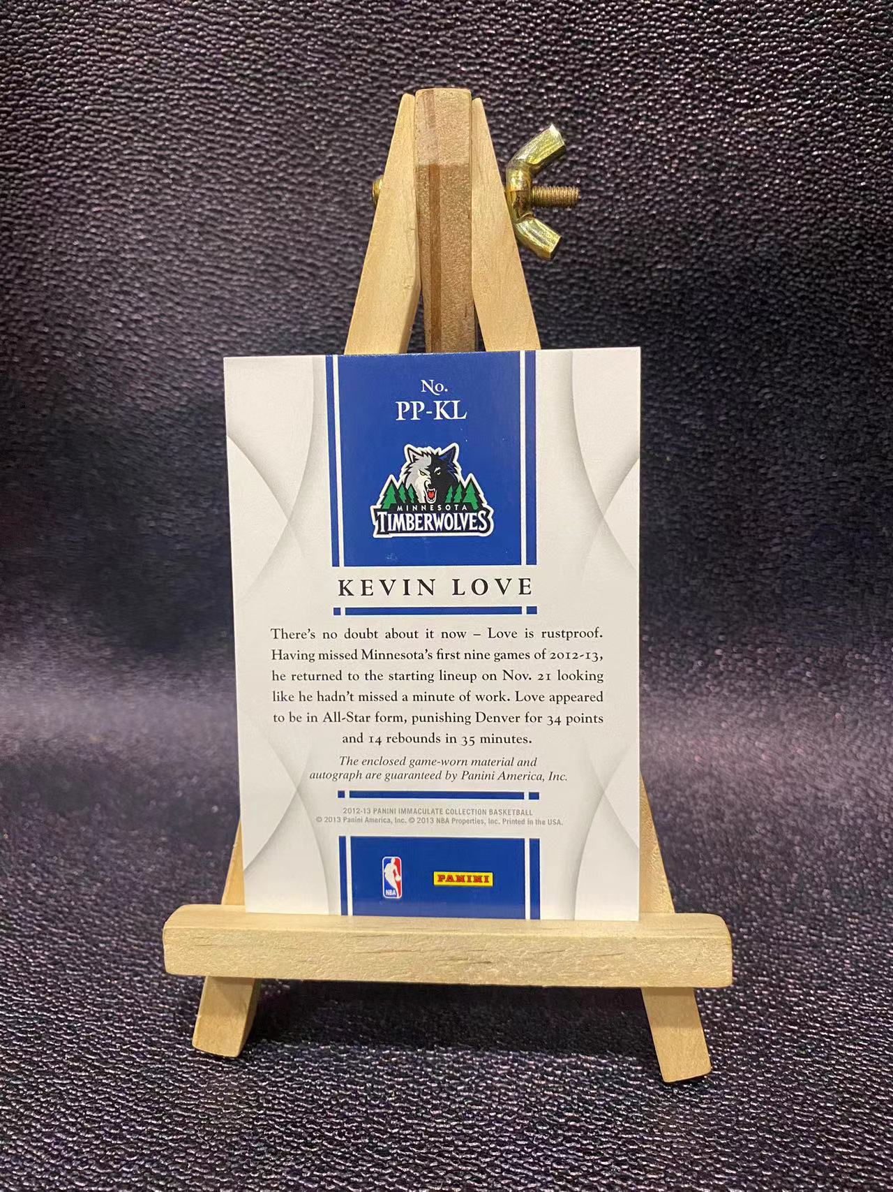 2012-13 Panini Immaculate Kevin Love 《Qi喜代拍》凯文 乐福 森林狼 imm 卡签 签字 四色 球衣 ...