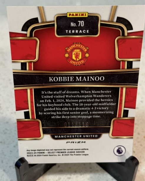 2023-24 Panini Select Kobbie Mainoo RC 【灰灰代拍】全网首张 新秀 科比 梅努 /110编 白迷彩折 ...