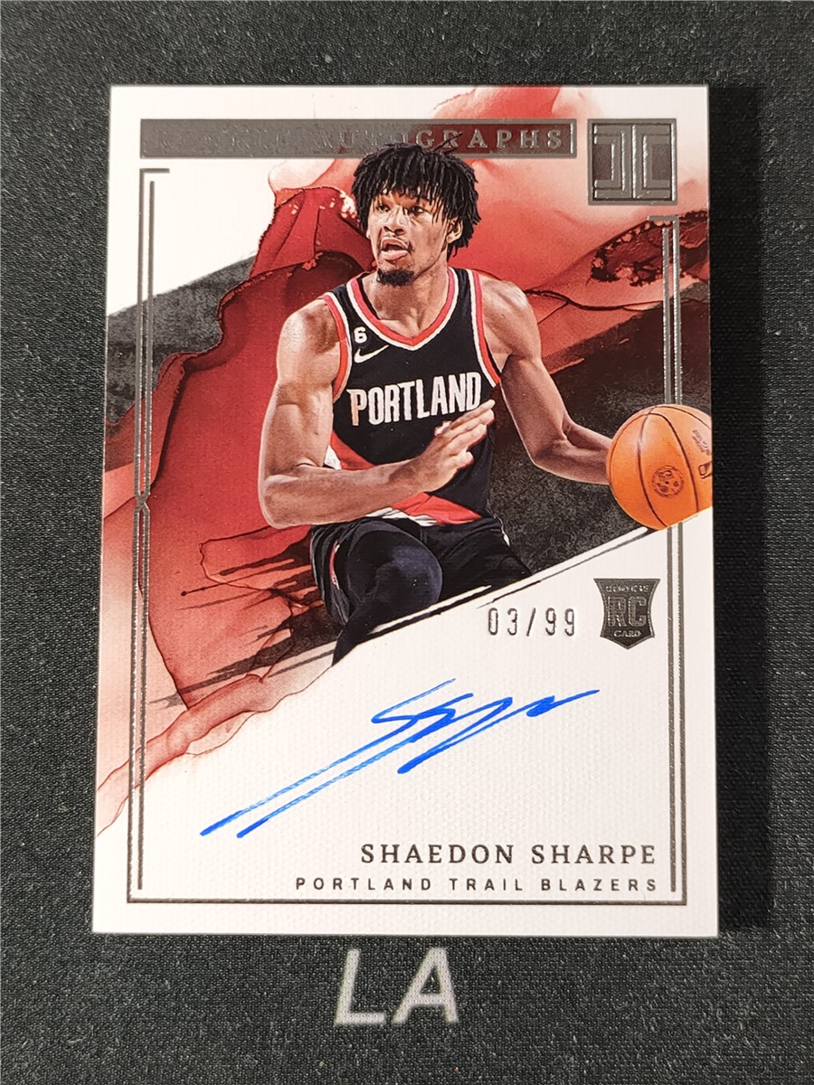 【LA拍卖】22-23 Panini Impeccable Shaedon Sharpe 小真金 开拓者 前全美第一高中生 潜力股 谢登 夏普 ...