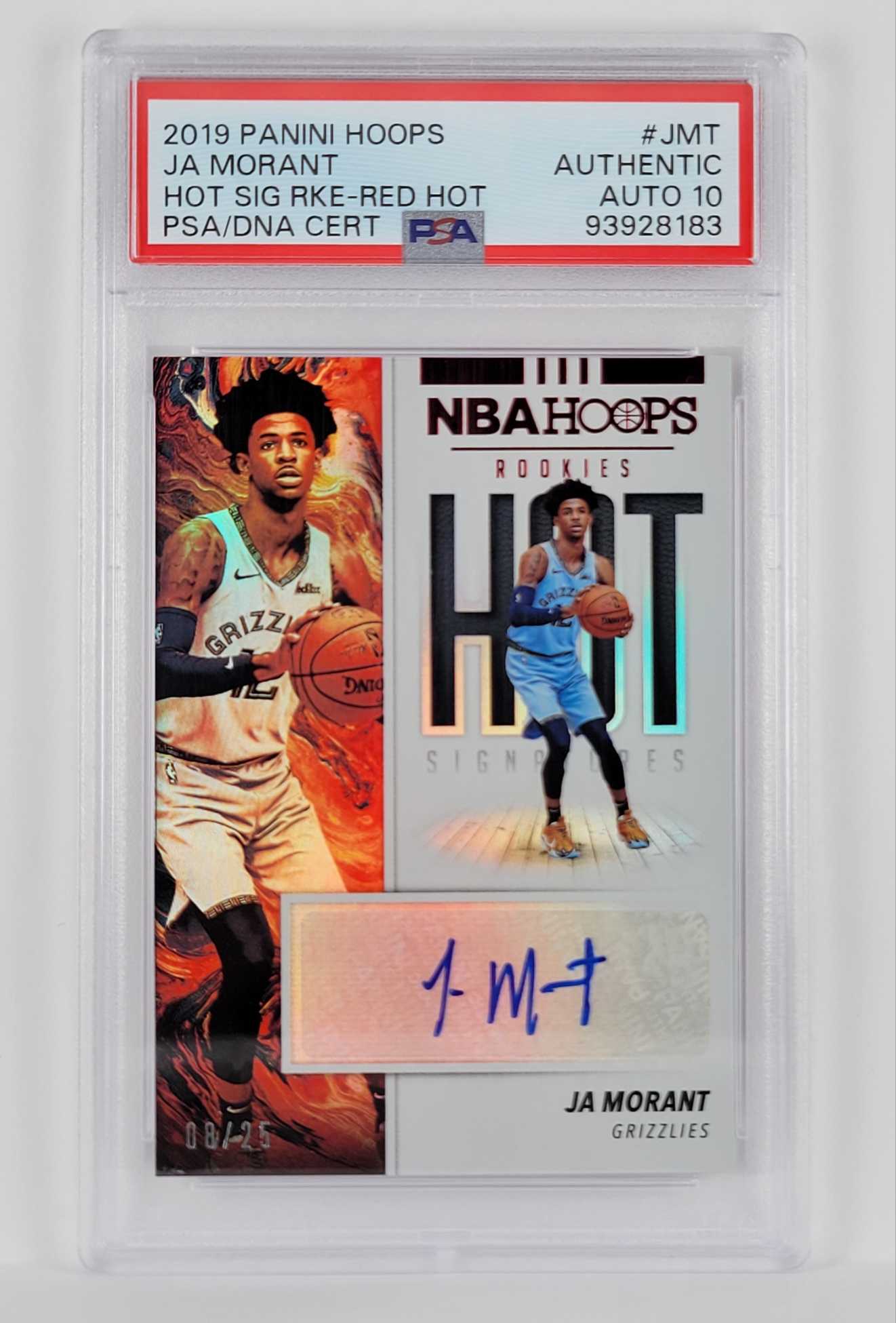 2019 Panini HOOPS HOT SIGNATURES ROOKIES Ja Morant RC 枪王莫兰特新秀08/25编折射签字 ...