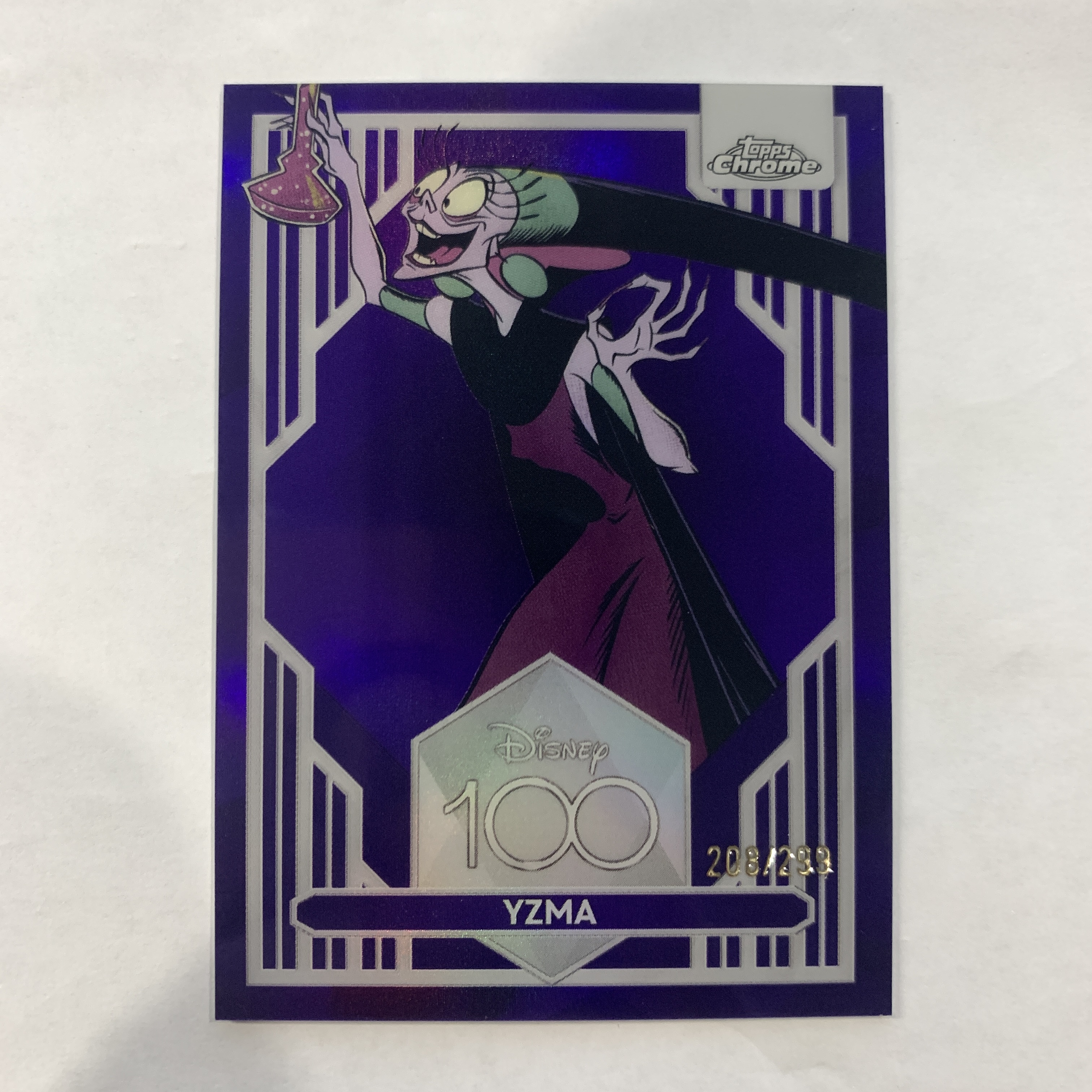 【发财卡社】2023 Topps Chrome Disney 迪士尼100周年纪念 yzma 变身国王 伊兹玛 紫折 208/299编 卡品见 ...