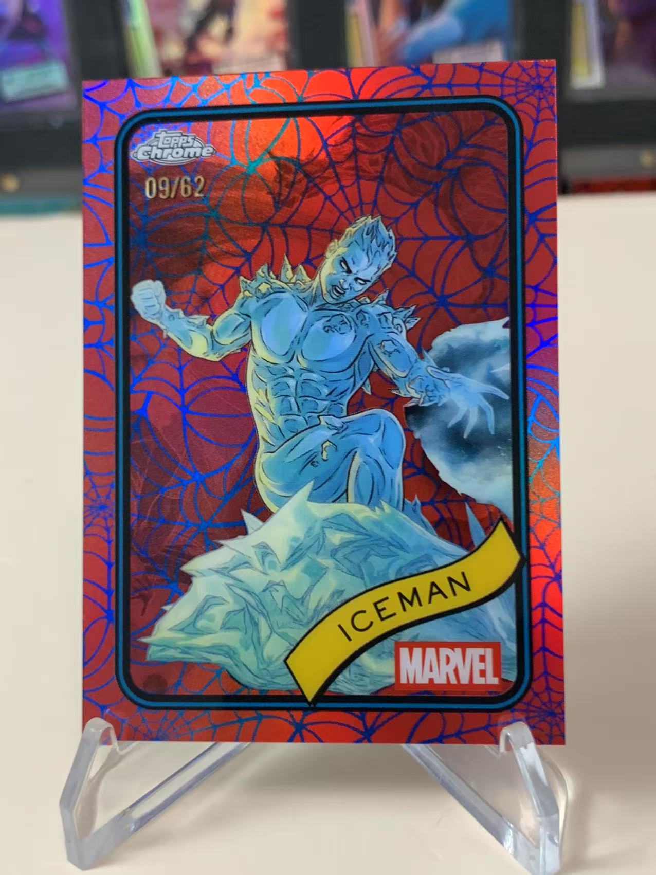 2025 Topps Marvel (MCU) Chrome 漫威 TC 红蛛网折 限编62 冰人 收藏专收 卡品如图 【 -KB 】 卡淘