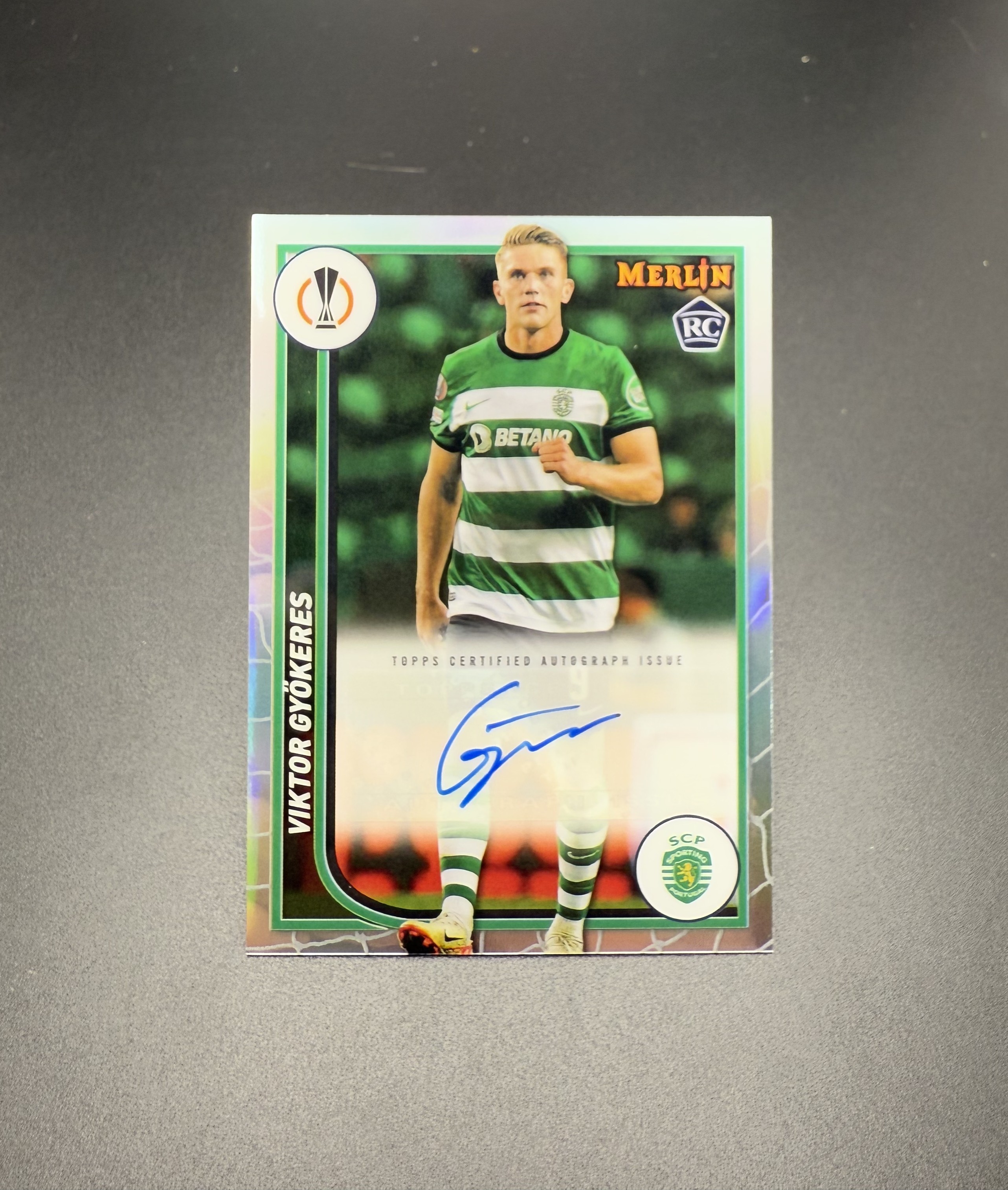 2024 Topps Merlin Viktor Gyokeres RC 【湖水蓝拍卖】哲凯赖什 新秀 葡萄牙体育 欧战 梅林 银折 签字 ...