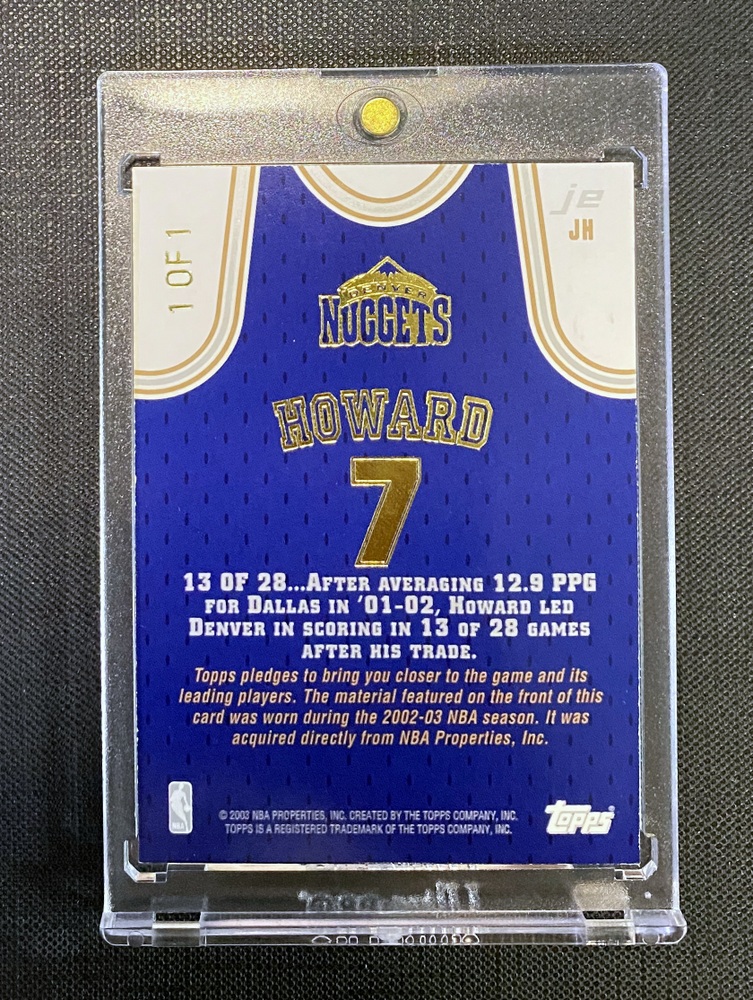 2002-03 Topps Jersey Edition Juwan Howard 霍华德 【球星卡历史最早的LOGOMAN】 限量1编1 1 ...