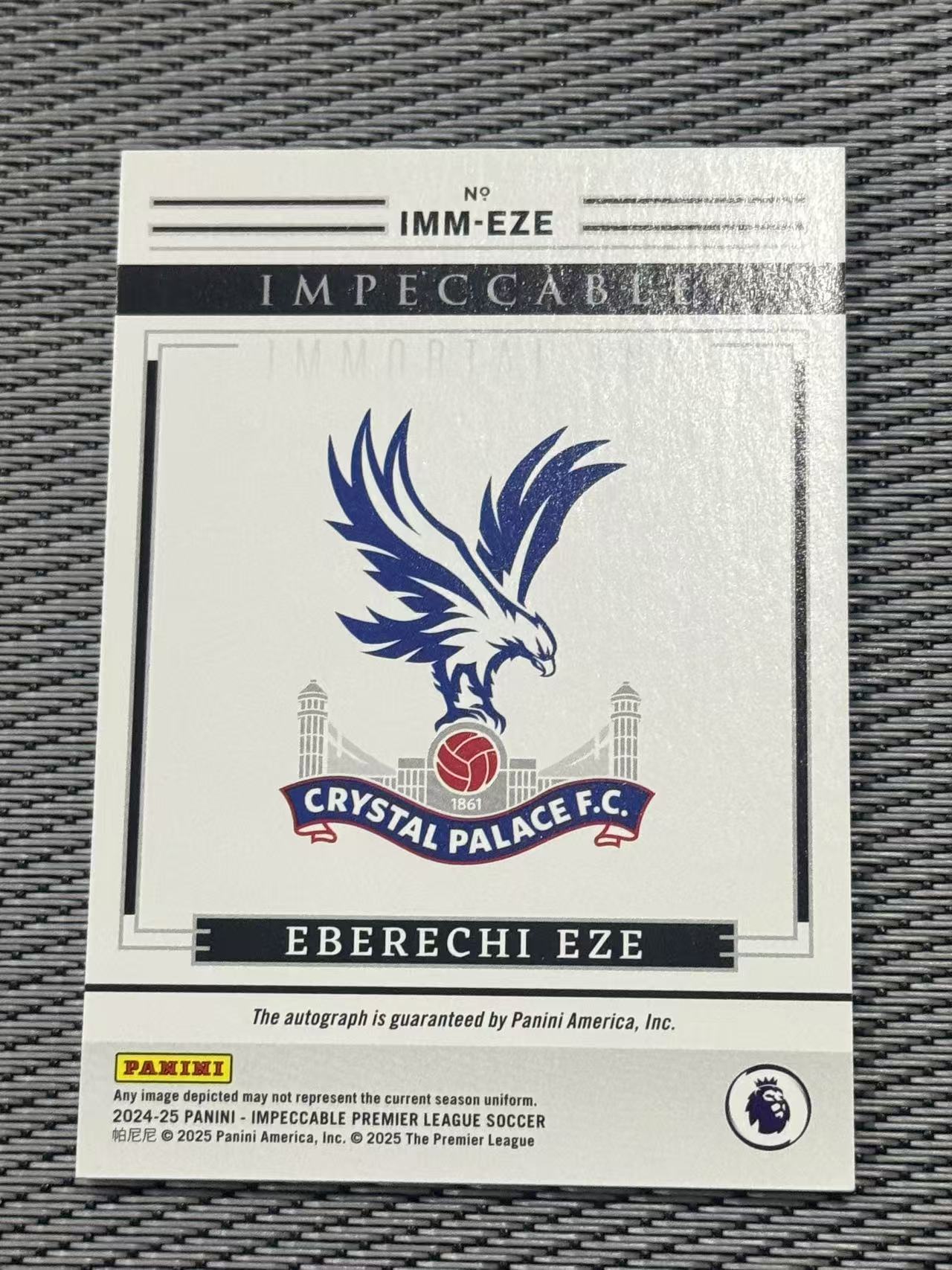 2024-25 Panini Impeccable Eberechi Eze 英超 小真金 水晶宫 埃伯雷基·艾泽 INK签 卡签 完美签字 ...