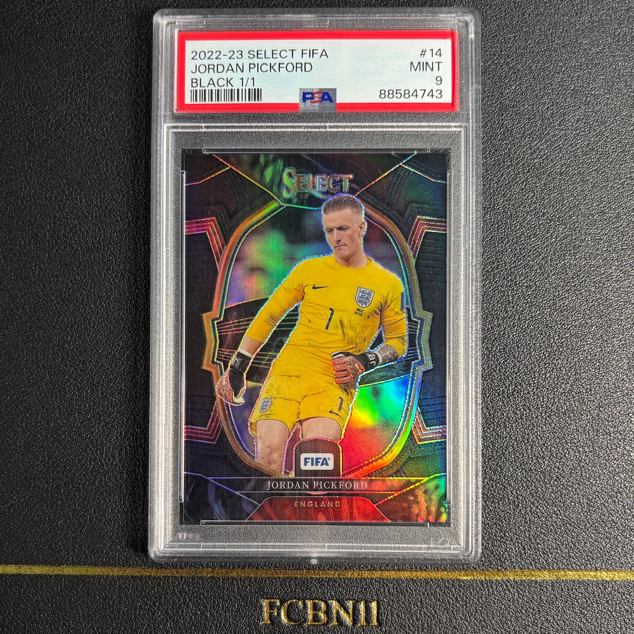 【FCB拍卖】2022-23 PANINI SELECT JORDAN PICKFORD 乔丹 皮克福德 一编 1/1 黑折 PSA9分 ...