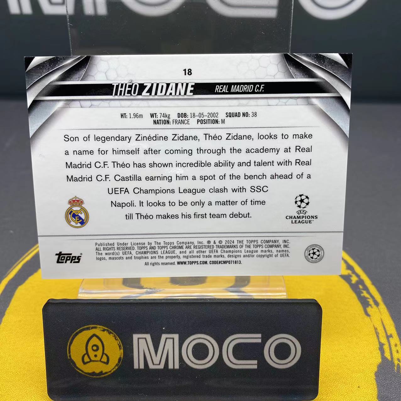 2024 Topps Chrome Theo Zidane RC 【MOCO拍卖】TC 欧冠 皇马 新秀 特奥 齐达内 小齐达内 5/5编 超低编 尾编 红折 法国 收藏必备【MKGio ...