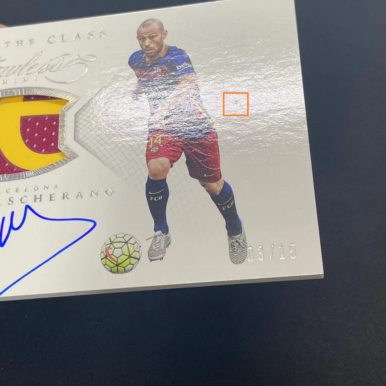 【US10-XX8853】123AQ 2015-16 马斯切拉诺 Javier Mascherano Flawless 手提元年 横版球衣签字 ...