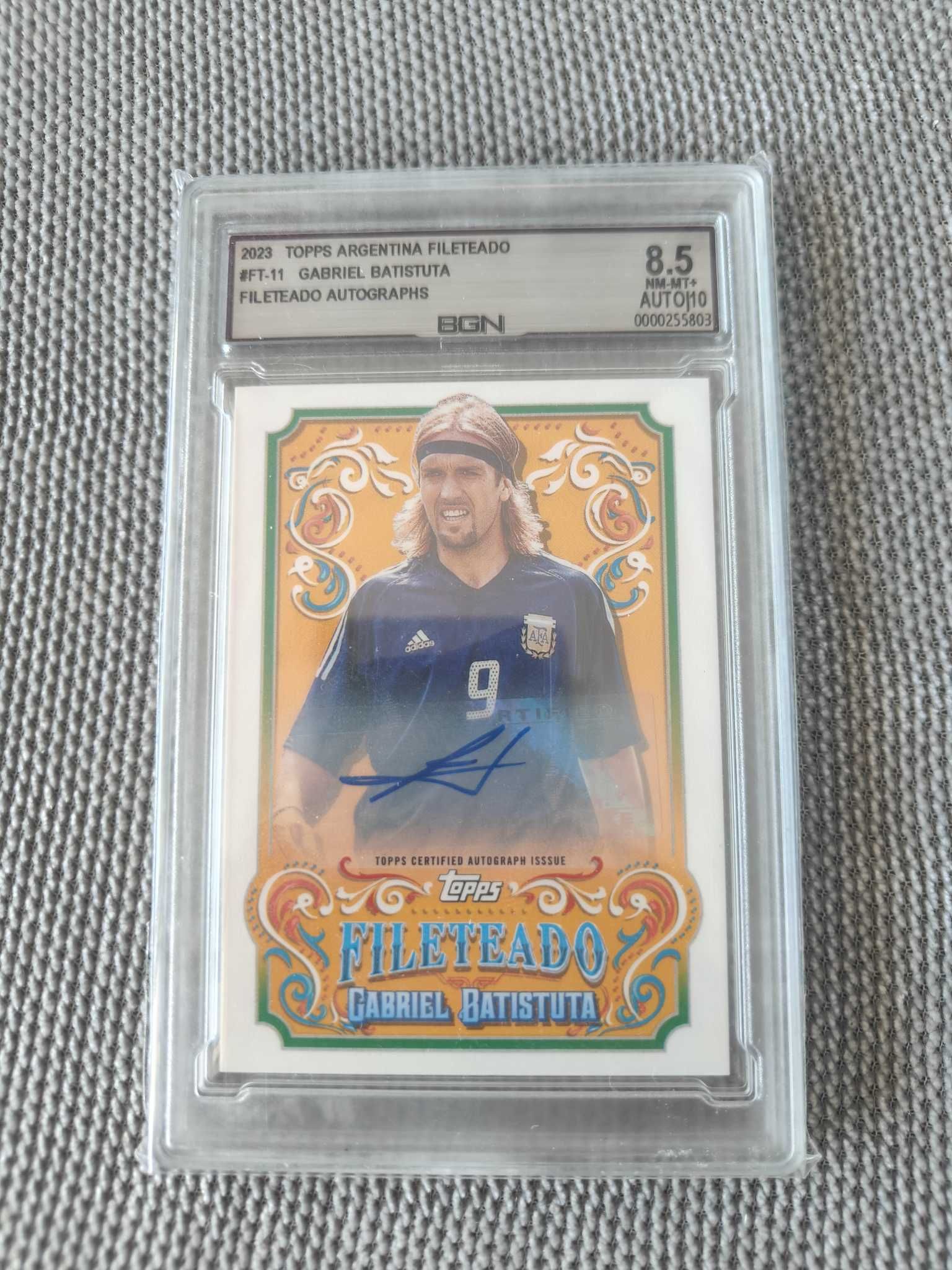 2023 Topps Fileteado Batistuta 巴蒂斯图塔 签字 战神 菲勒特签名 阿根廷队盒 佛罗伦萨 罗马 好卡 BGN评级 ...