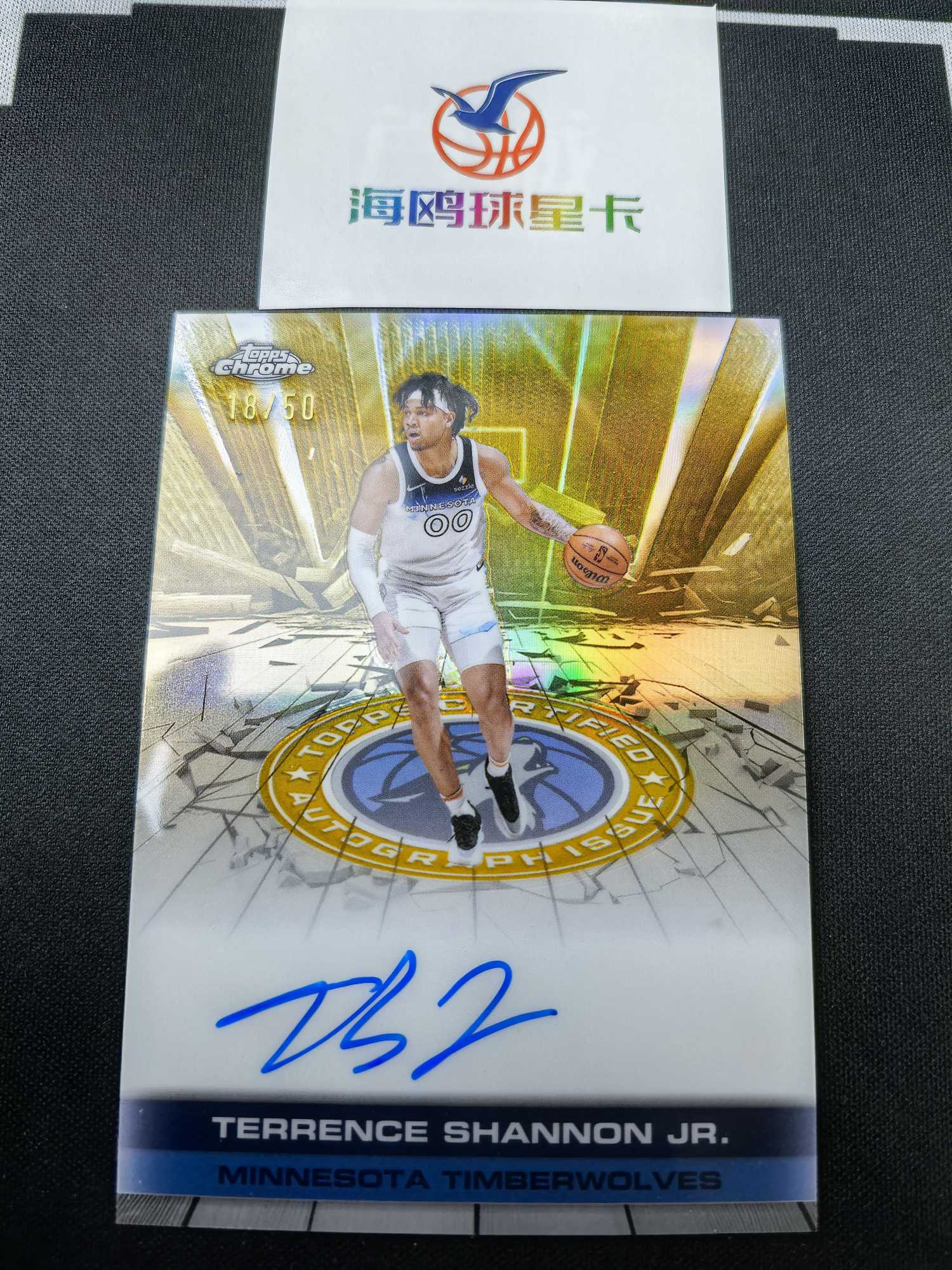 2025-26 topps chrome Terrence Shannon jr 森林狼 小特伦斯 香农 卡签 18/50 卡品墨迹完美 金华阳 卡淘
