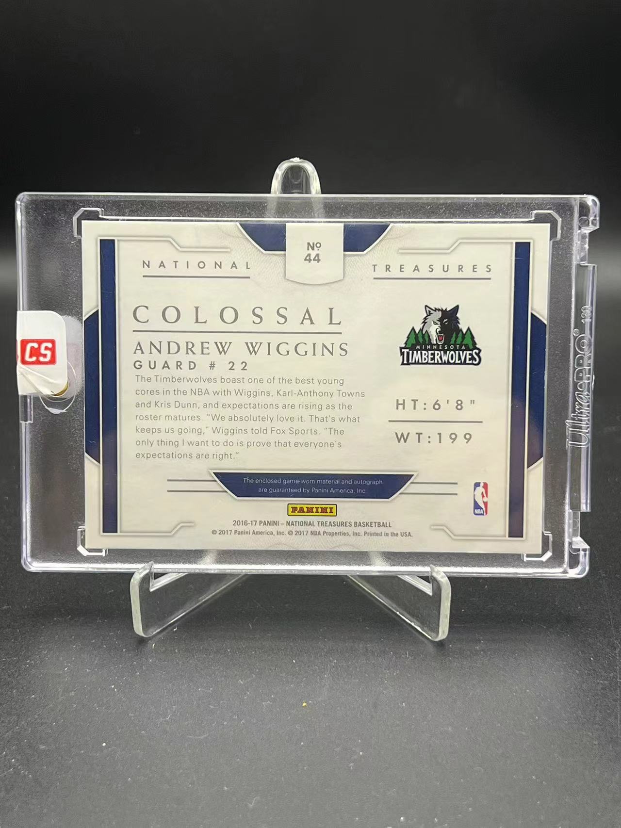 2016-17 Panini National Andrew Wiggins 国宝 森林狼 安德鲁 威金斯 22/25编 同背 卡签 大窗 ...