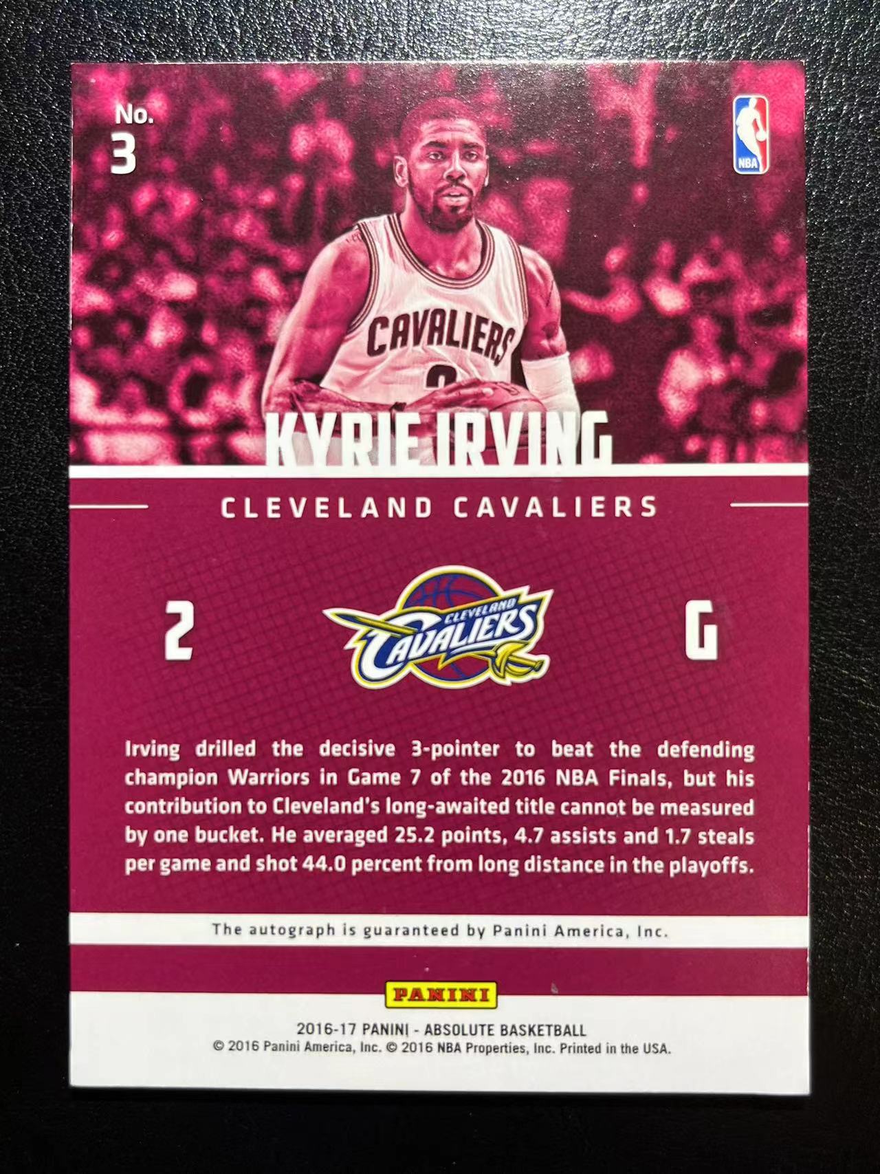 2016-17 Panini Absolute Kyrie Irving 凯里欧文 骑士选图 ABS系列 60编 签字 卡签 大比例 卡如图看 ...