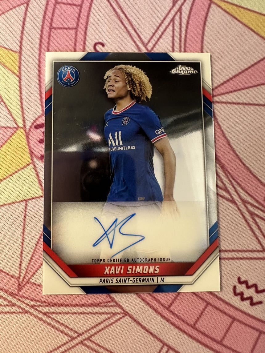 【主演出卡】2022 Topps Chrome 大巴黎队盒 哈维 西蒙斯 Xavi Simons 签字 卡签 19/99 欧洲最炙手可热的顶级 ...
