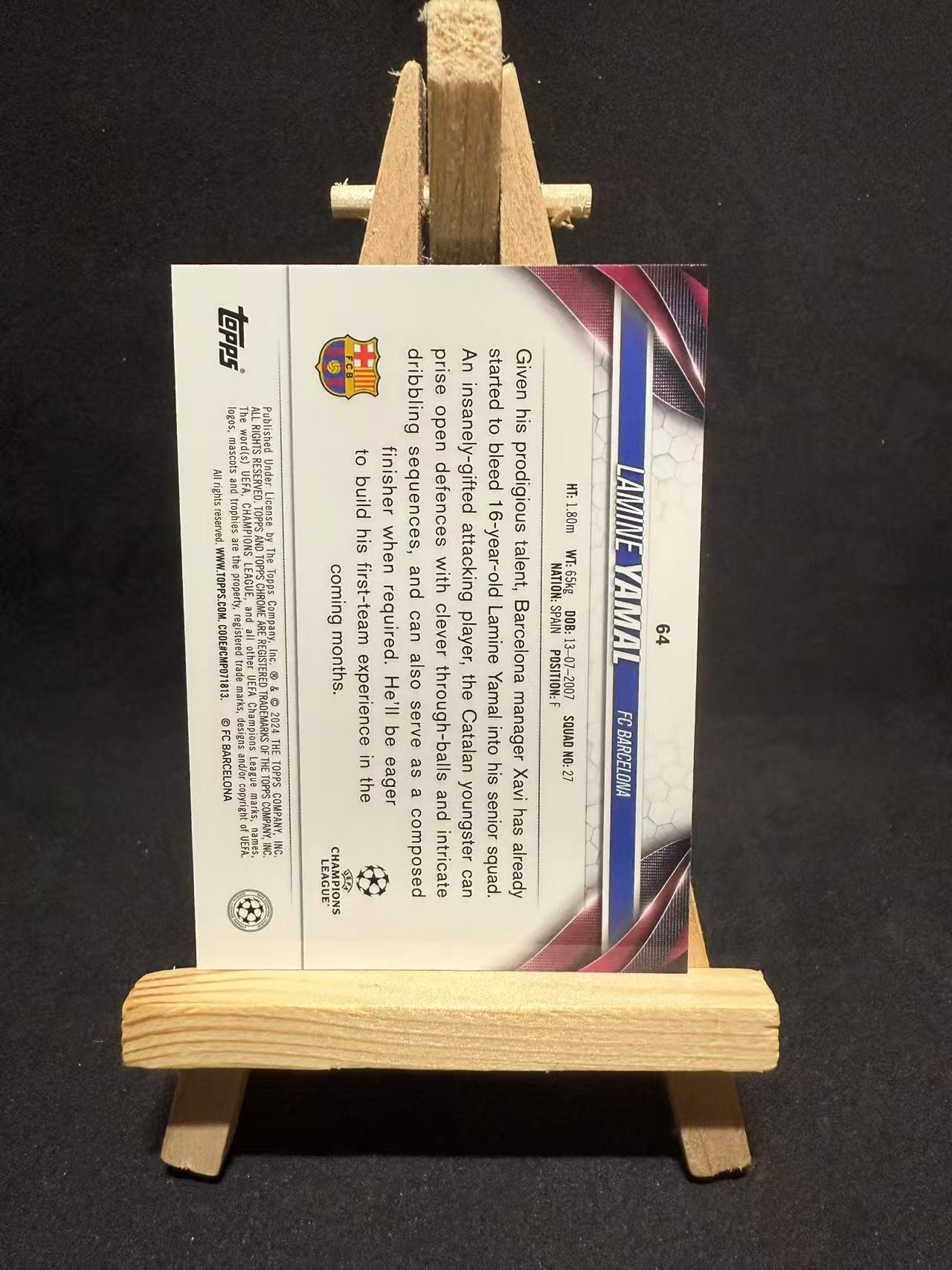 2024 Topps Chrome Lamine Yamal 欧战 巴塞罗那 拉明 亚马尔 base 卡品如图 收藏必备 天 卡淘