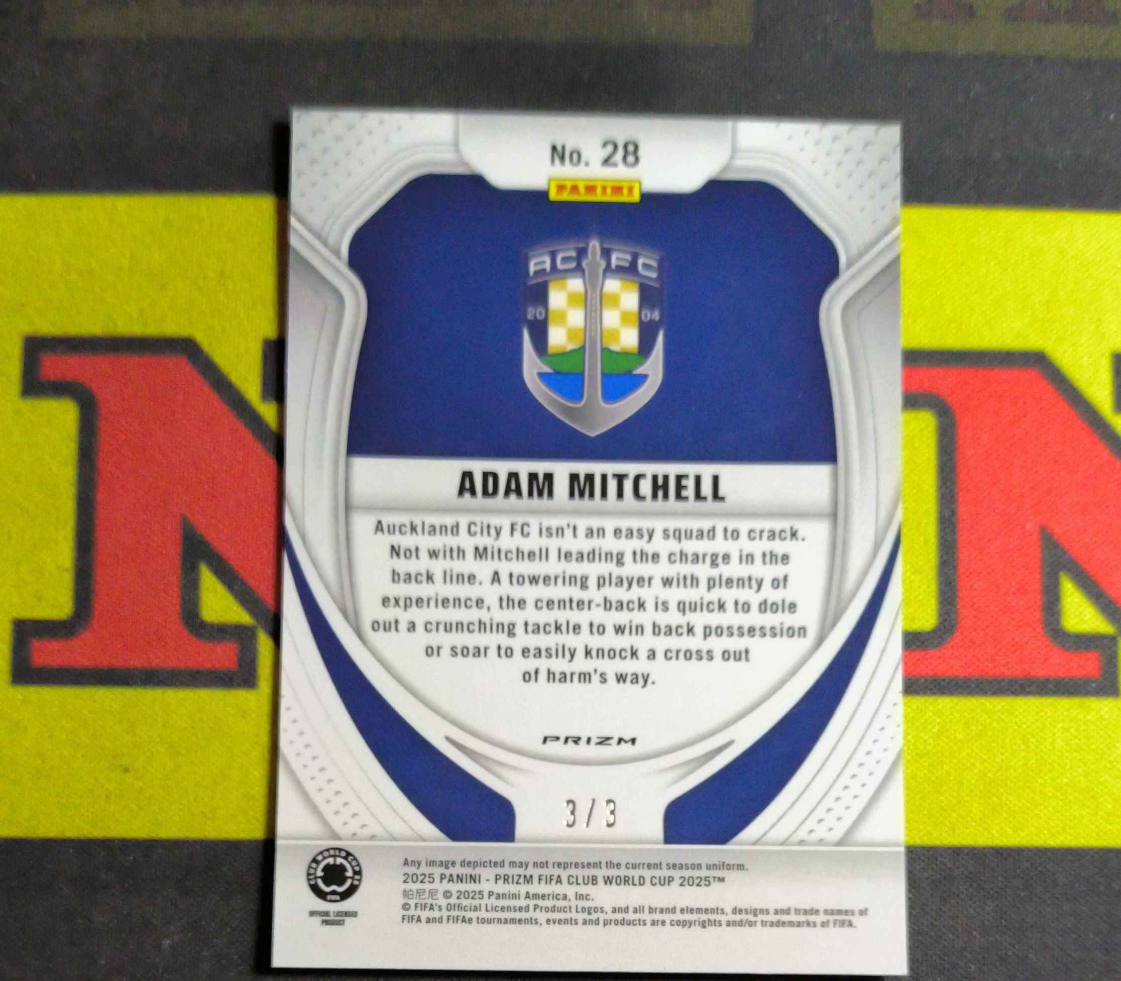 2025 Panini Prizm Adam Mitchell RC FIFA世俱杯 PZ 奥克兰城 新秀 rc 亚当 米切尔 金 ...