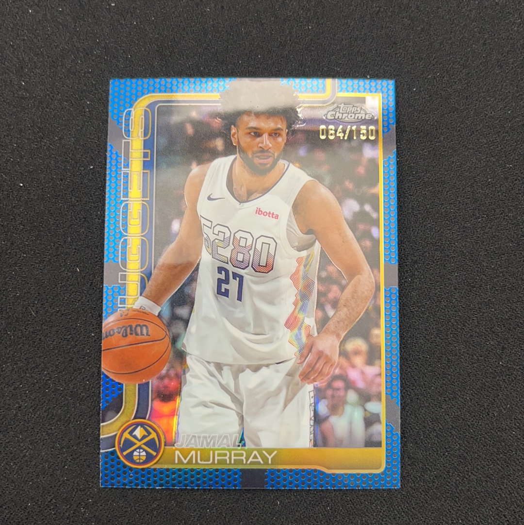 2025-26 Topps Chrome Jamal Murray 【小V代拍】贾马尔 穆雷 掘金 064/150编 球皮折 蓝折 折射 卡品 ...