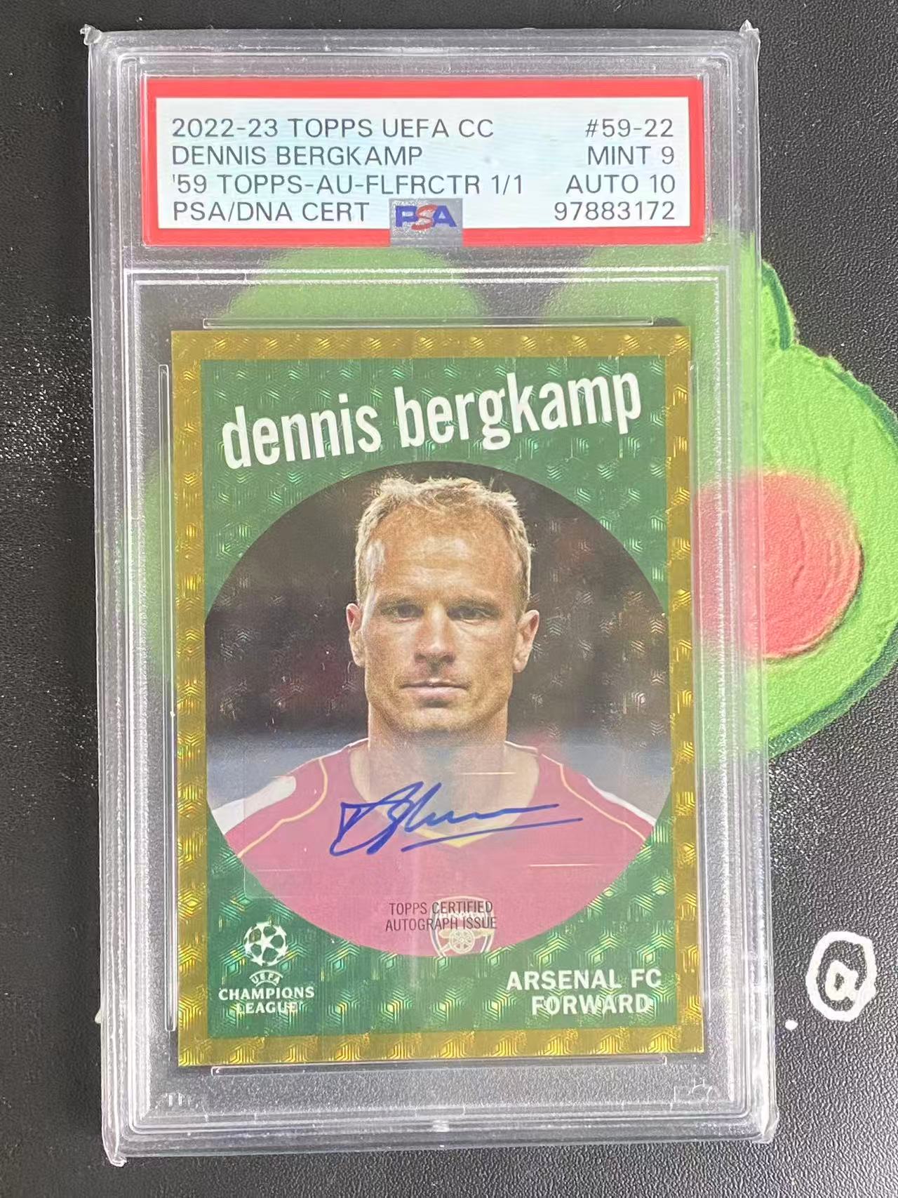 2023-24 Topps 【ZYP代拍】 Dennis Bergkamp 欧战 UCC 阿森纳 博格坎普 1/1编 1OF1 签字 暴金 ...