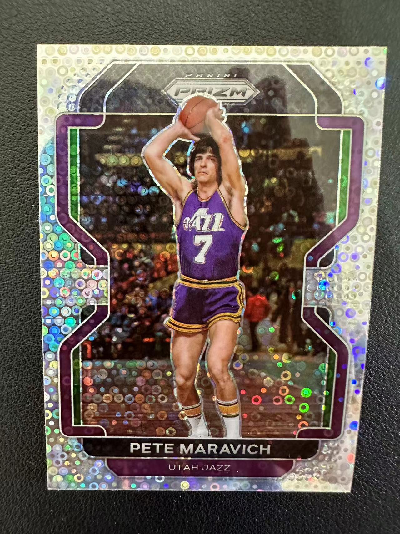 2021-22 Panini Prizm Pete Maravich 皮特 马拉维奇 爵士 银泡泡折 pz 折射 卡品如图[听][卡博代卖] 卡淘