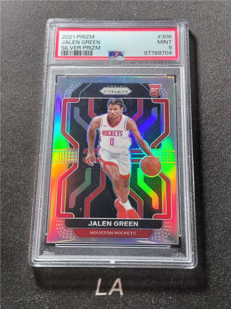 【LA拍卖】2021-22 Panini Prizm Jalen Green 新秀RC 杰伦 格林 火箭队 榜眼秀 上限乔丹下限科比 正新秀 Base 银折 PSA9分 I40B 卡淘