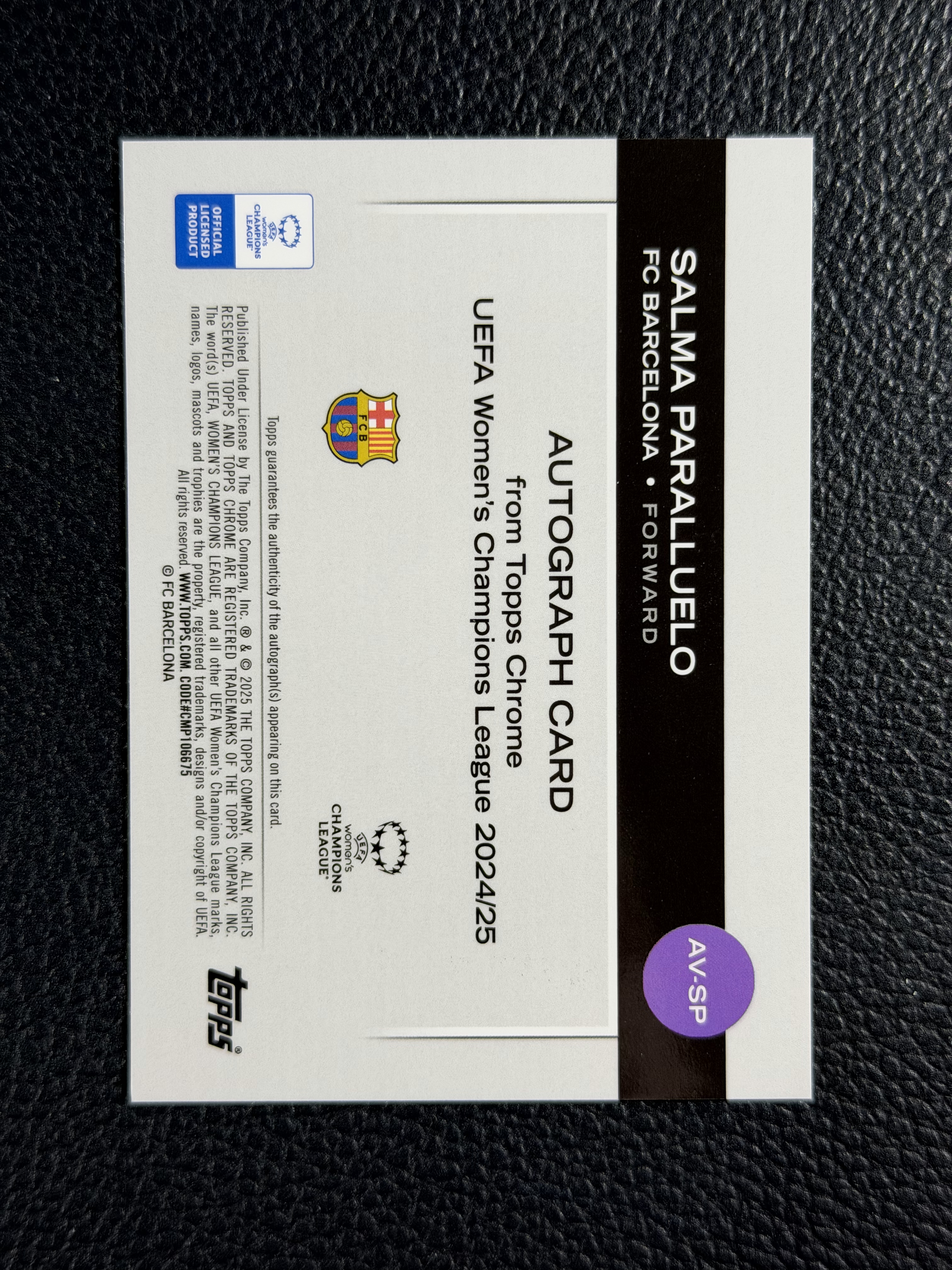 2024-25 Topps Chrome Salma Paralluelo Kacey拍卖女足欧冠TC 西班牙 巴萨金童神锋 帕拉略洛 150 ...