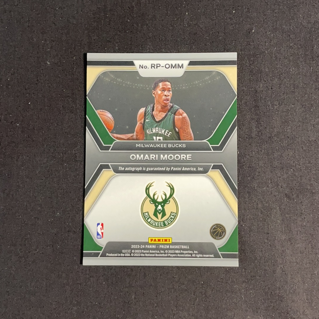 2023-24 Panini Prizm omari moore RC 【熊猫拍卖】PZ 新秀 雄鹿 奥马里 摩尔 签字 专收必备 未来可期 ...