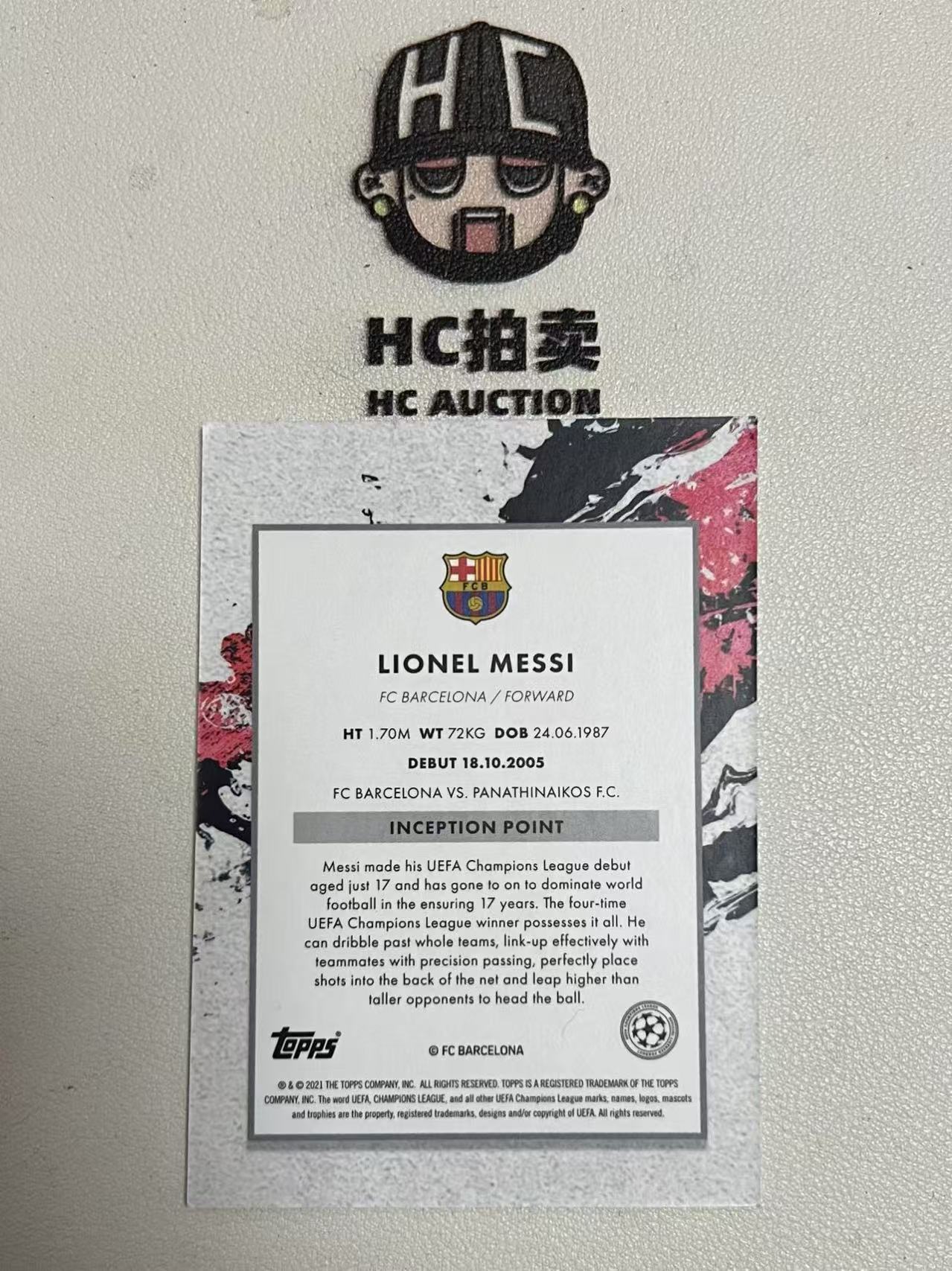 2021 Panini INCEPTION Lionel Messi 【HC拍卖】里奥 梅西 99编 绿折 完美10号 庆祝选图 巴萨 ...