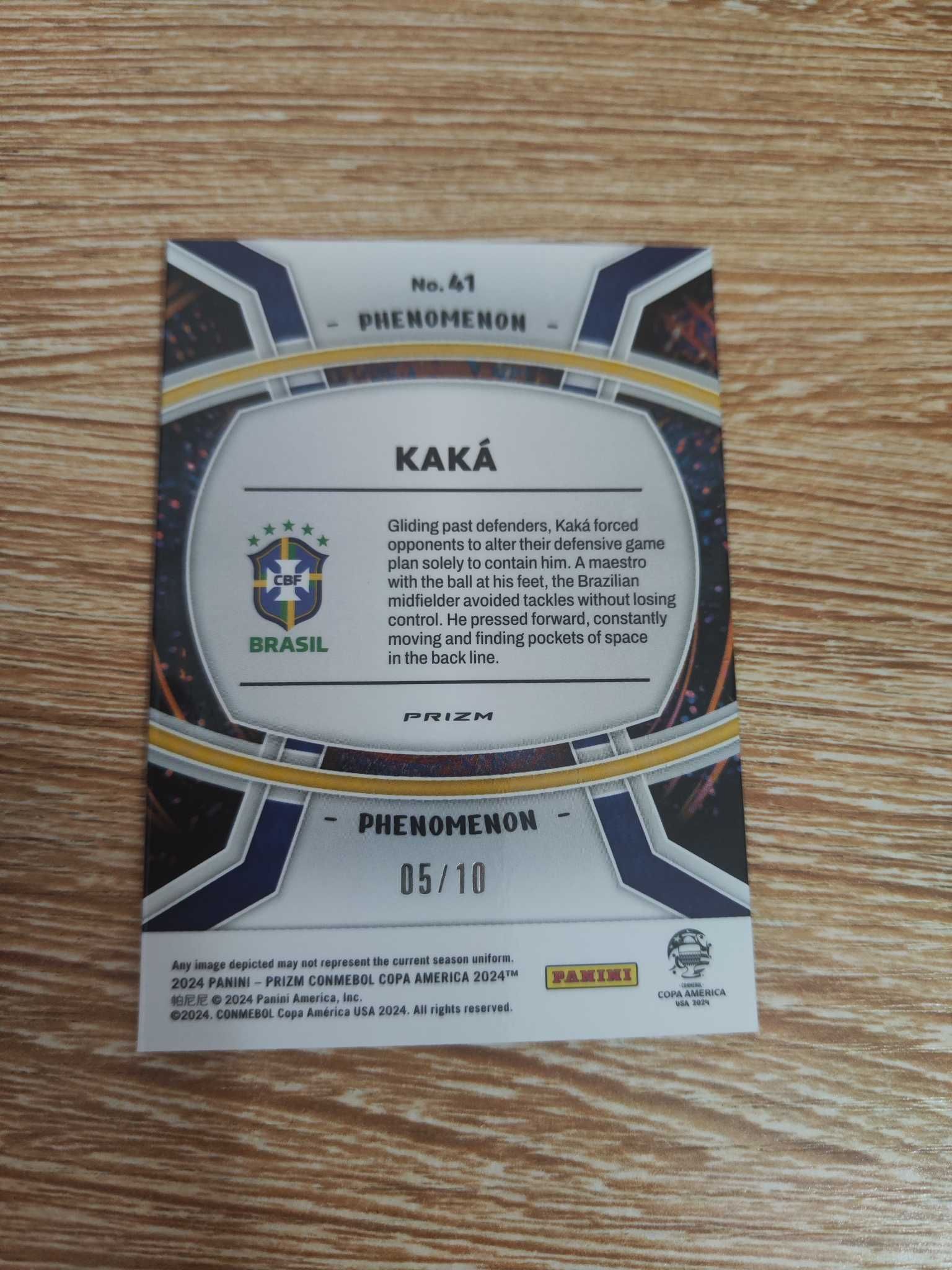 2024 Panini Prizm Kaká Copa America Kaka 美洲杯 元年 巴西 巨星 卡卡 正金折 Phenomenon ...