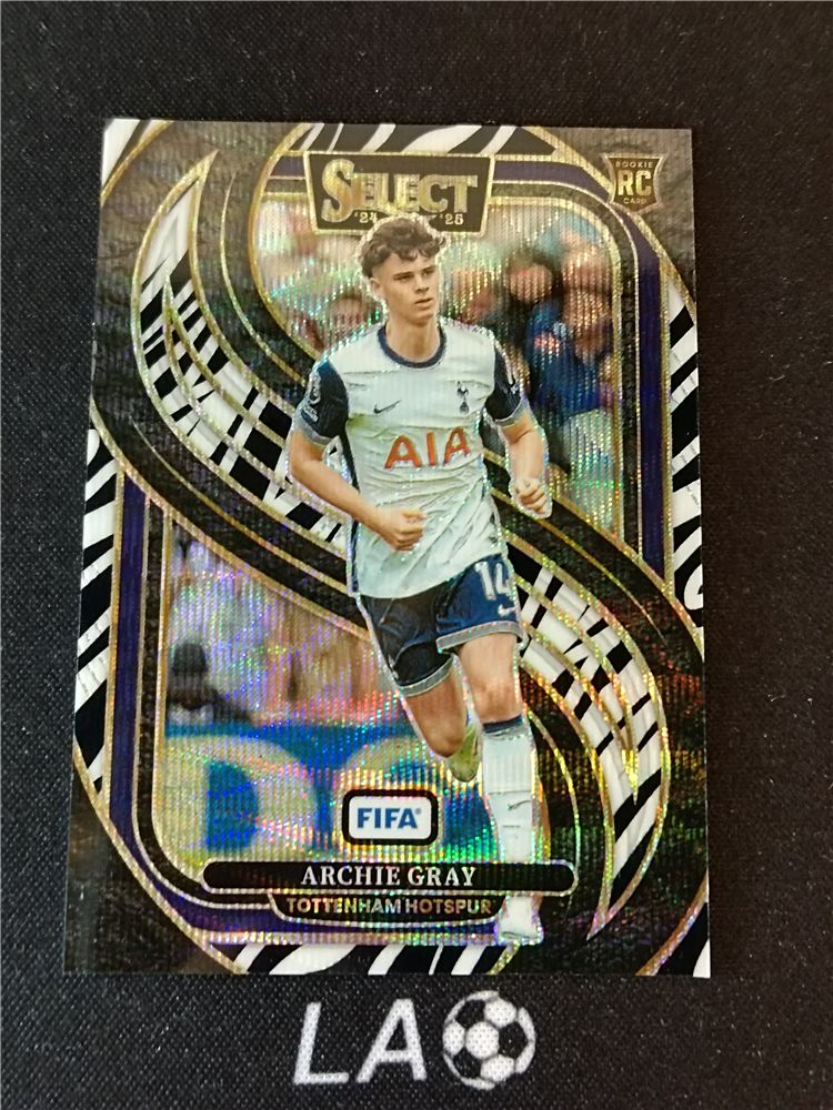 【LA足球】2024-25 PANINI FIFA SELECT ARCHIE GRAY 新秀Rc 热刺 阿奇 格雷 英格兰 利兹联 斑马波纹 ...