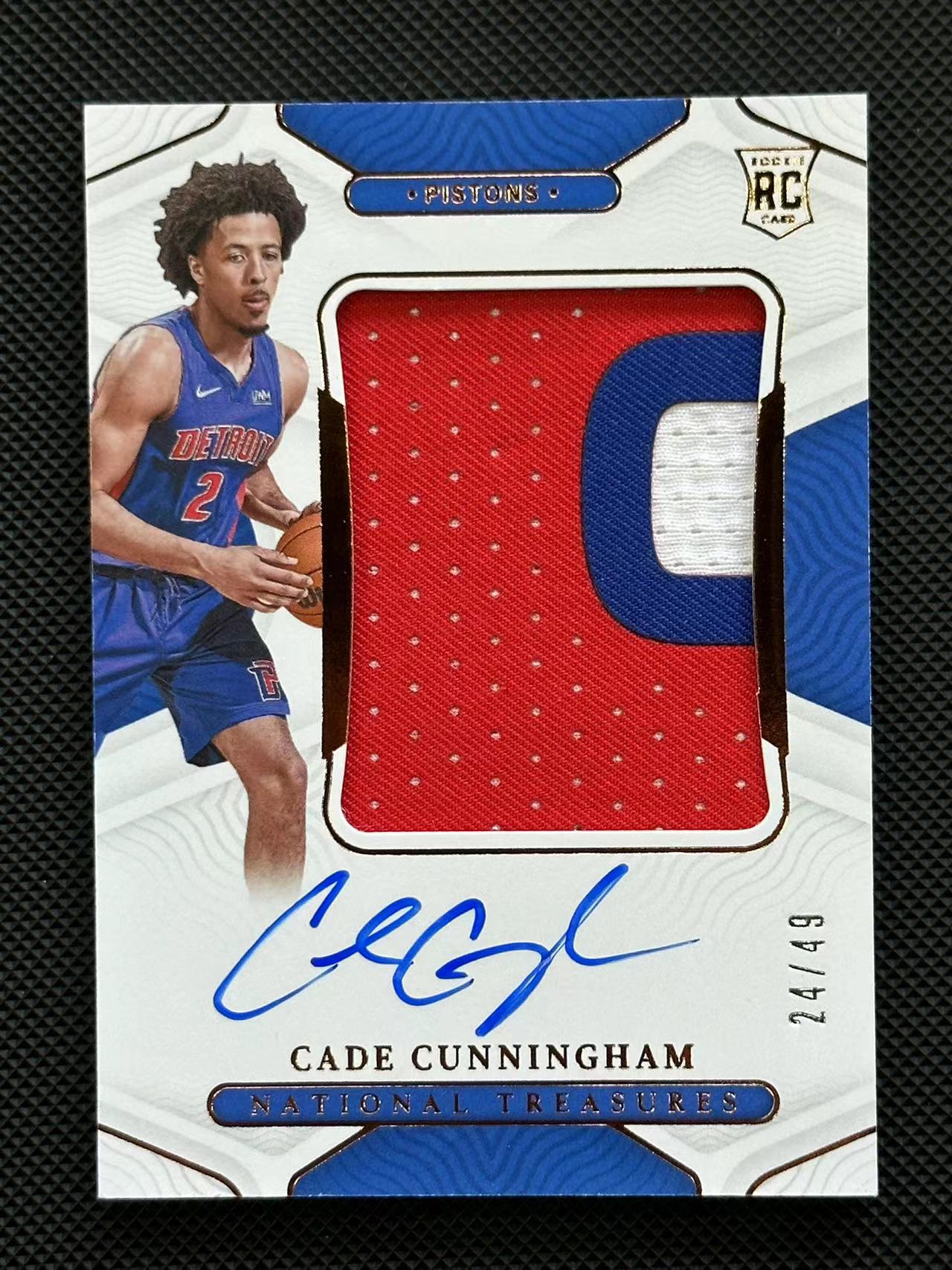 2021-22 Panini 国宝NT Cade Cunningham 凯德康宁汉姆 坎宁安 CC 状元 铜版 RPA 大窗三色Patch ...