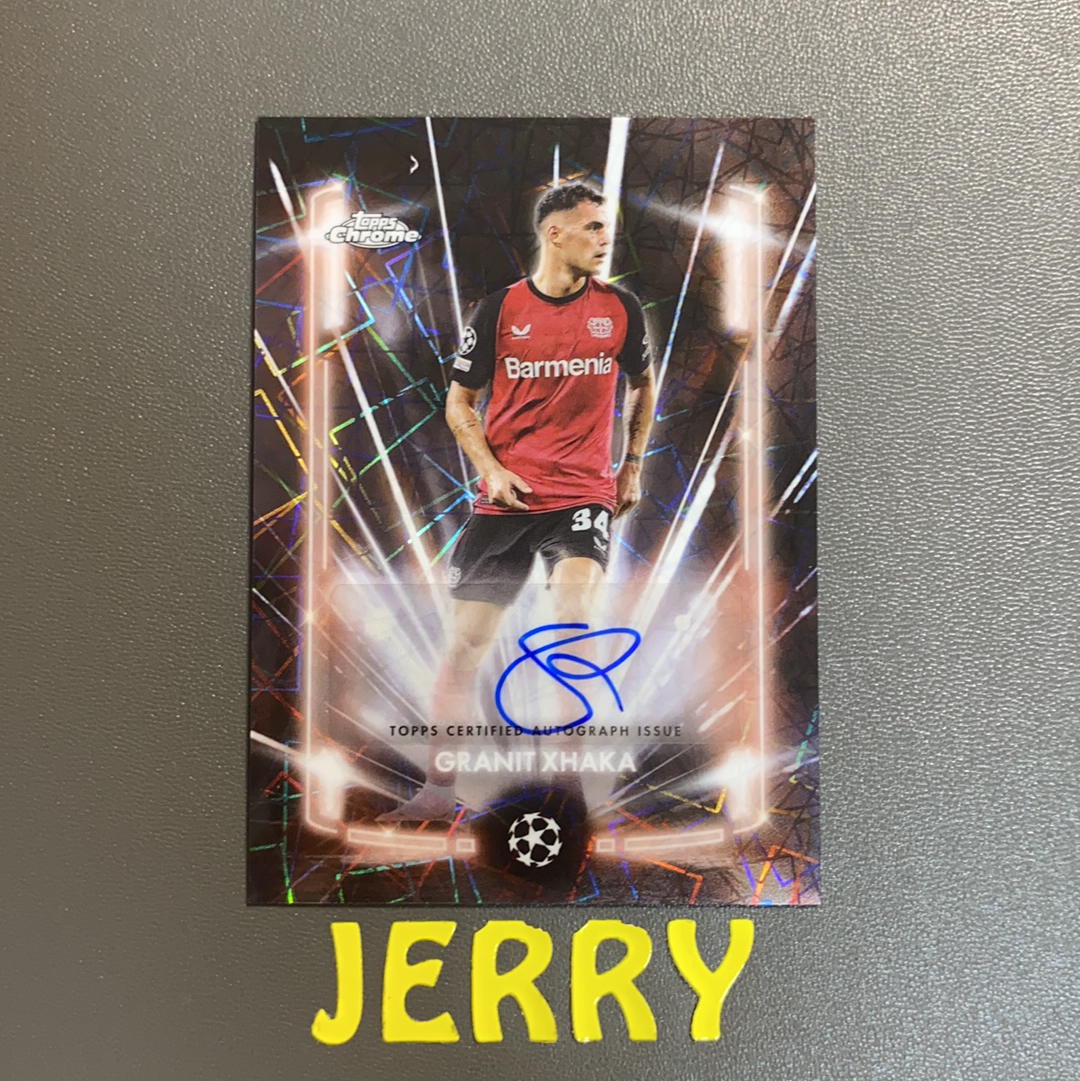 2024-25 Topps Chrome Granit Xhaka 欧冠 tc 勒沃库森 格拉尼特 扎卡 签字 黑镭射折 签名 卡品如图【赵 ...