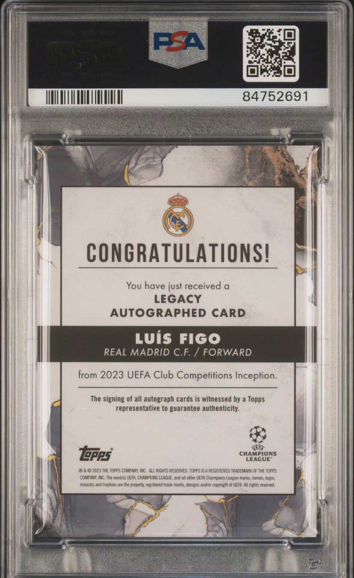 2023 Topps inception luis Figo 【灰灰代拍】路易斯 菲戈 1/1 one of one 爆金 1of1 皇马 ...