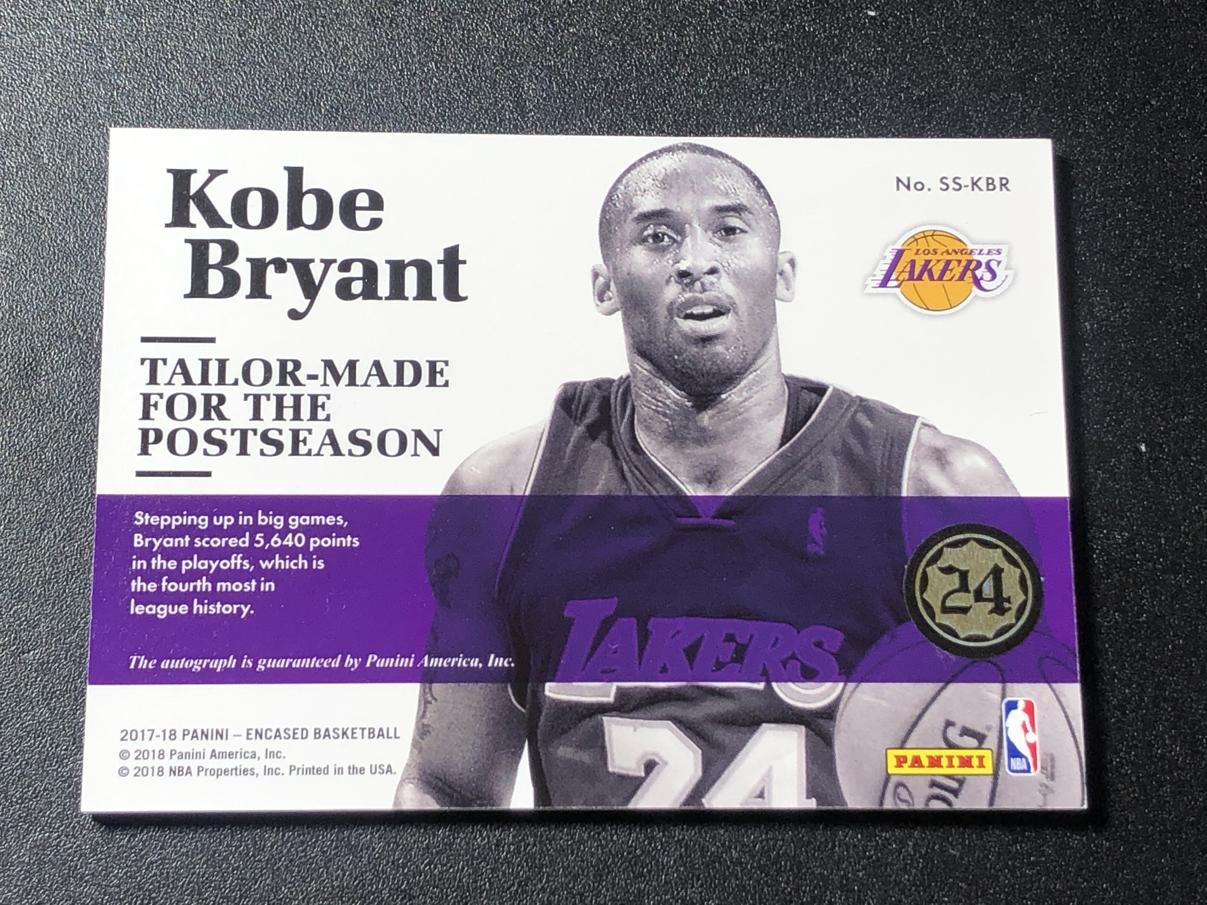 【喷子拍卖】2017-18 panini encased Kobe Bryant 元年 洛杉矶湖人 科比 布莱恩特 签字 25编 卡签 大 ...