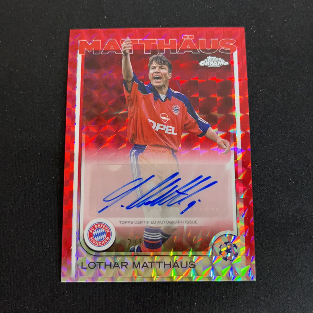 2025 Topps Chrome Lotthar Matthaus 【SS】欧冠 TC 拜仁慕尼黑 马特乌斯 签字 红折射 2/5编 超低编 ...