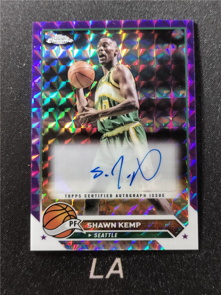 【LA拍卖】2024 Topps Chrome Shawn Kemp 肖恩 坎普 魔术队 西雅图超音速 第一代野兽派大前锋 紫马赛克折 签字 ...