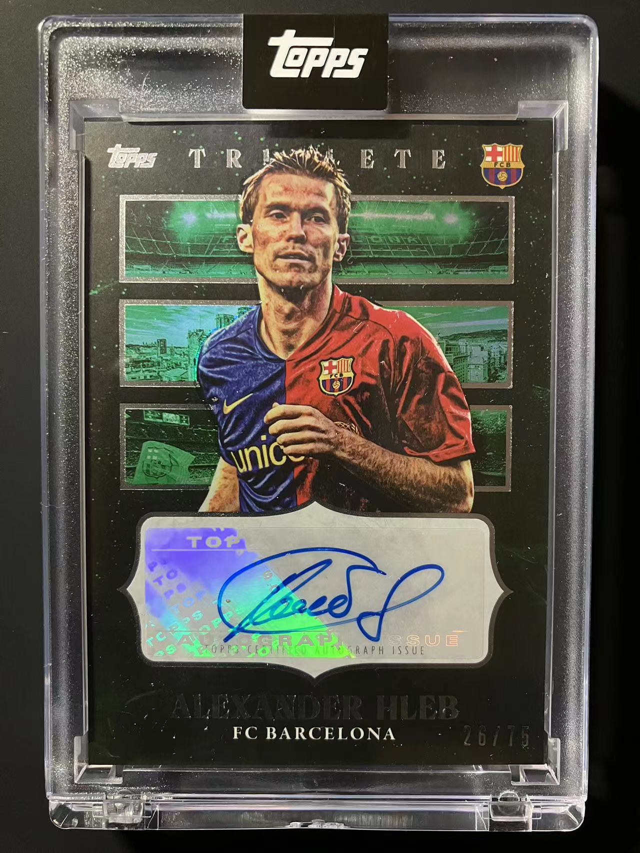 2024 Topps Triplete Alexander Hleb 巴萨三冠王队盒 赫莱布 26/75编 单人签 签字 完美签 巴塞罗那 ...
