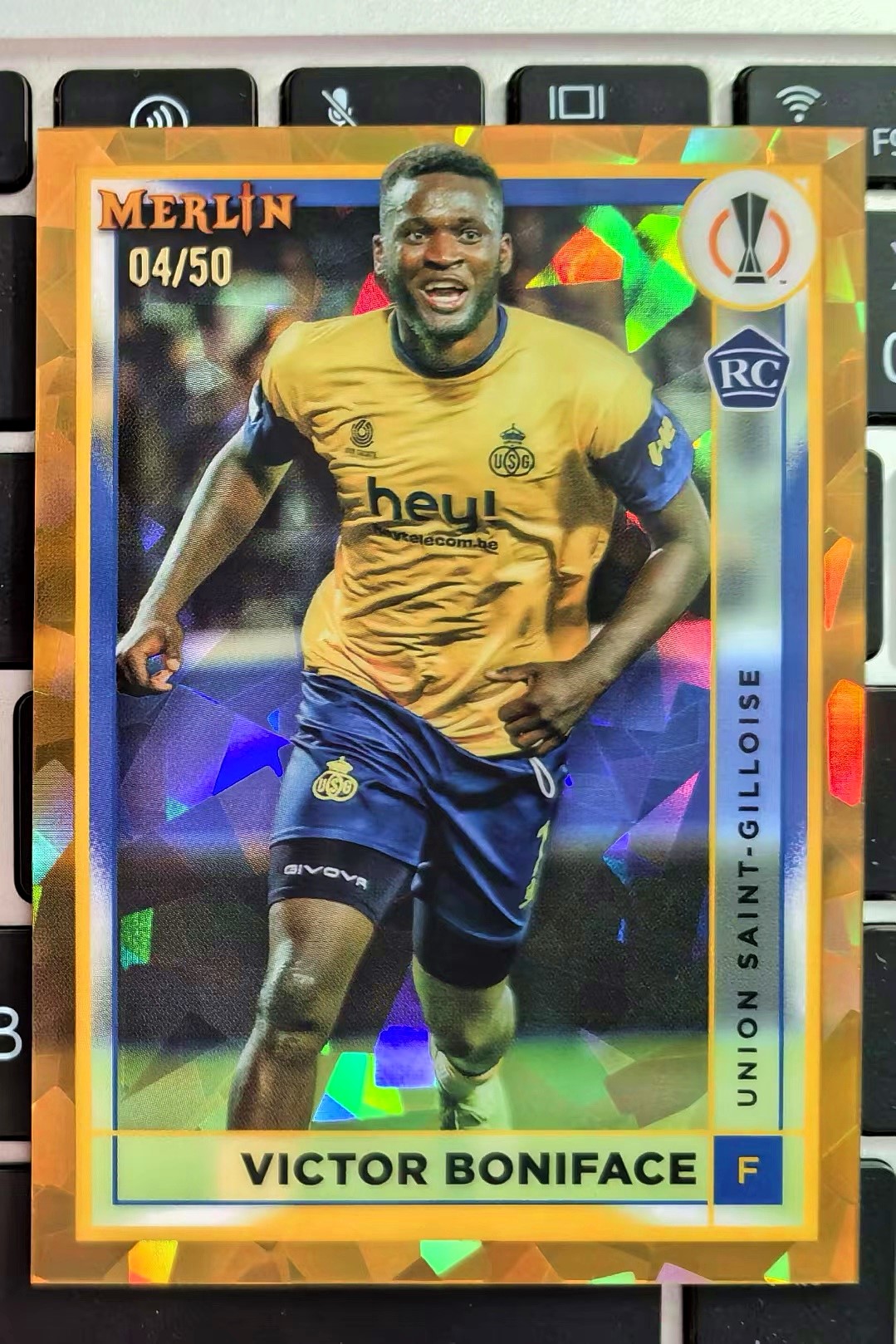 2022-23 Topps Merlin chrome Victor Boniface RC 【麦考拍卖】m 梅林 维克多 博尼法斯 博尼菲斯 金碎冰折射 限量50编 勒沃库森 卡淘