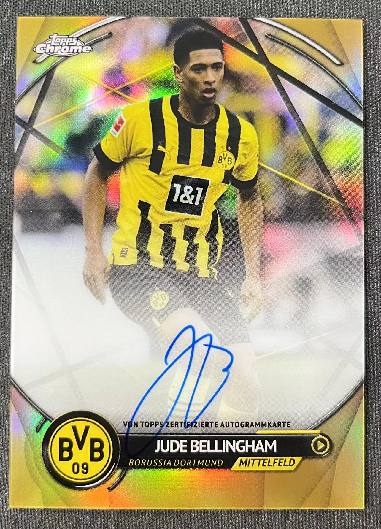 2022-23 Topps Chrome Jude Bellingham 【长安代卖精品】多特蒙德队盒 大英帝星 皇马核心 贝林厄姆 签字 金 ...