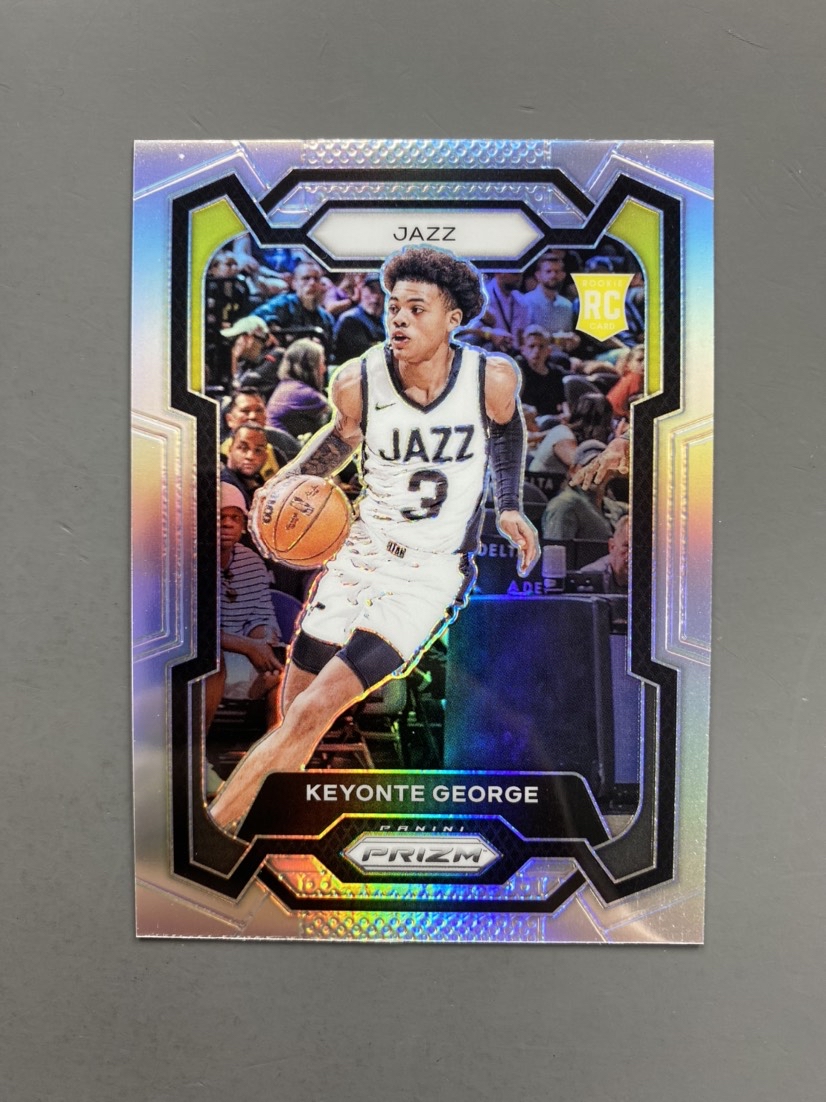 【无忧代拍】2023-24 Panini Prizm Keyonte George RC pz 爵士队 新秀 基昂特 乔治 正银折 折射 卡面微瑕（SX003） 卡淘
