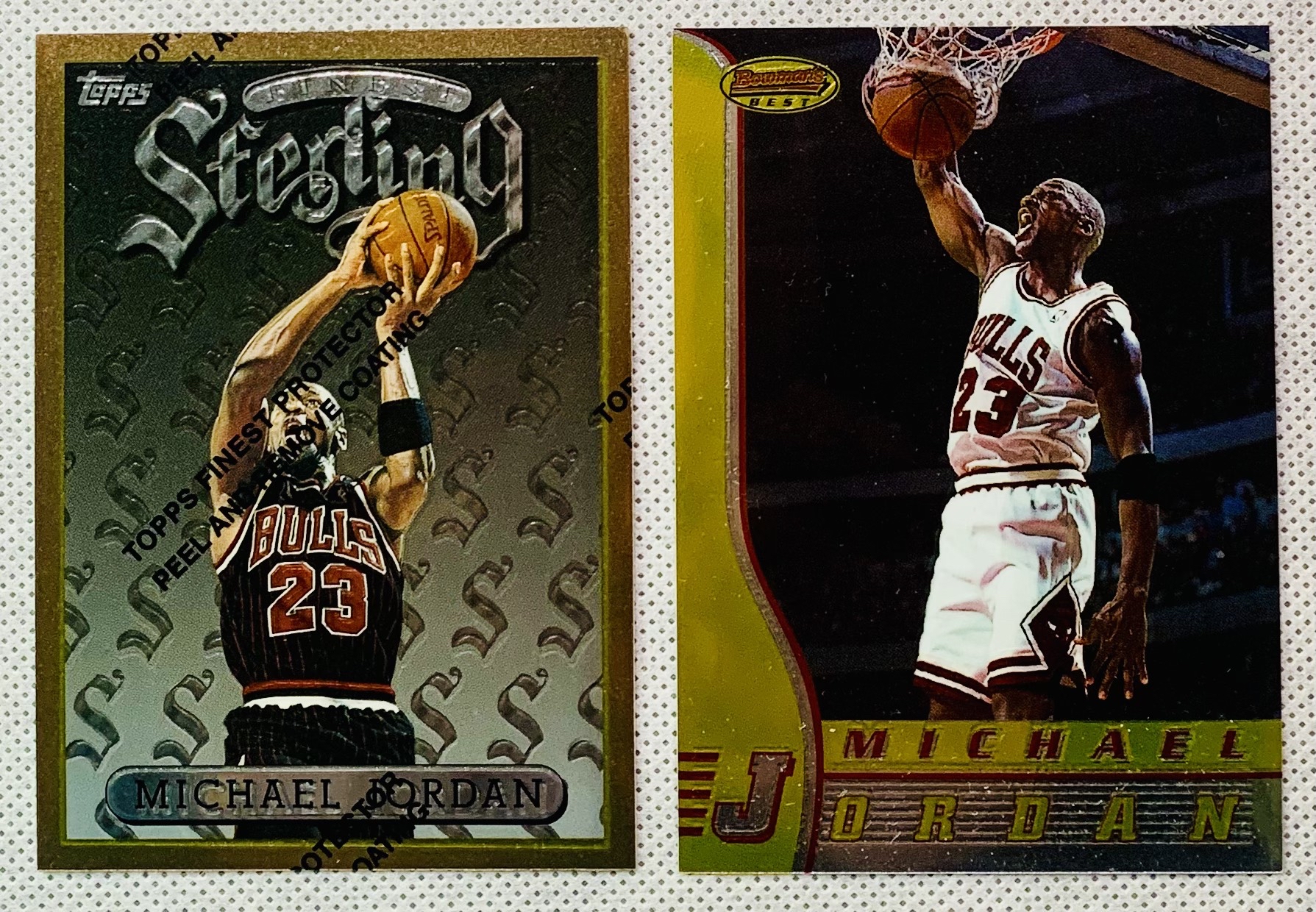 1996-97 Topps Michael Jordan 公牛名宿 篮球之神 迈克尔 乔丹 黑白球衣主客场队服选图 亮面老特2张如图lot ...