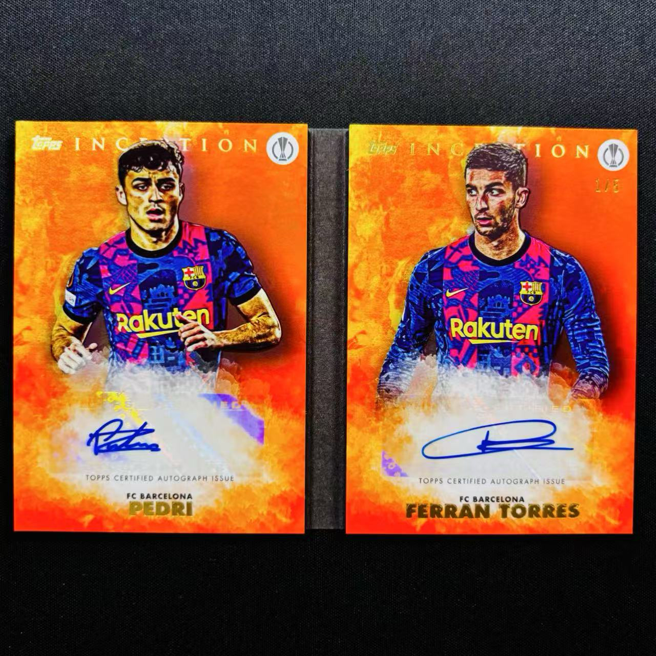 2021-22 Topps Inception 欧战盗梦空间 Pedri 佩德里 Ferran 费兰 托雷斯 小书 双人 签字 1/5编 首编 ...