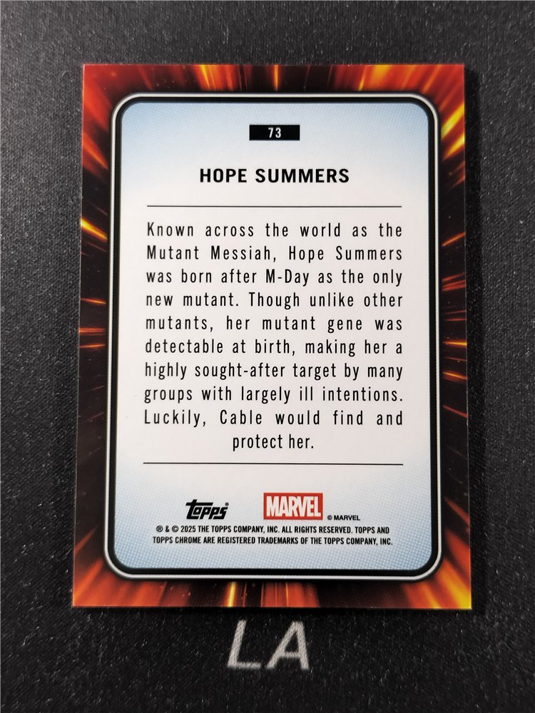 【LA拍卖】2025 Topps Chrome Marvel Hope Summers TC漫威系列 霍普 萨默斯 黑折 base /10编 ...