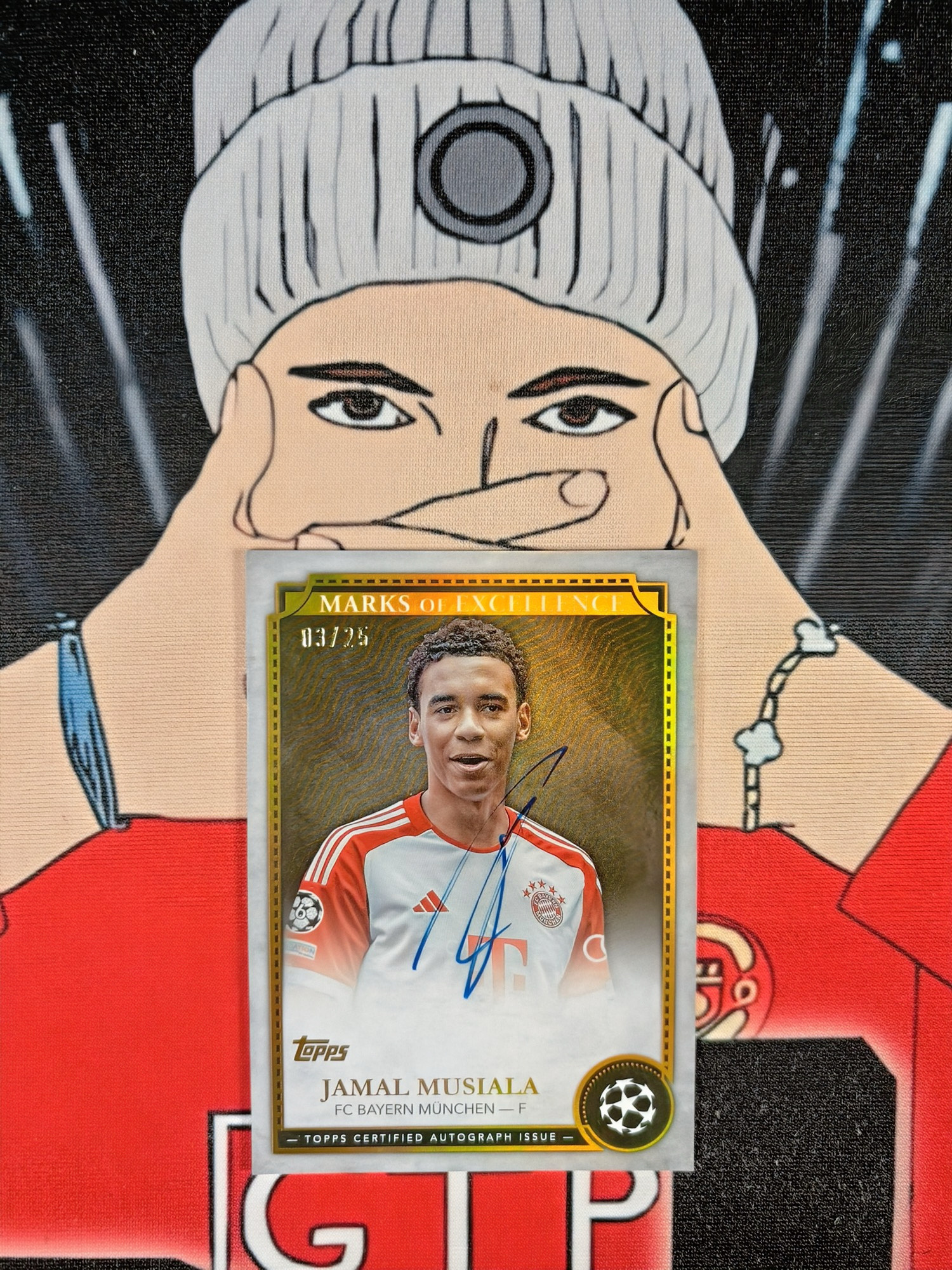 2024-25 Topps UCC Jamal Musiala Marks of Excellence 贾马尔·穆西亚拉 卡上亲笔签名 On ...
