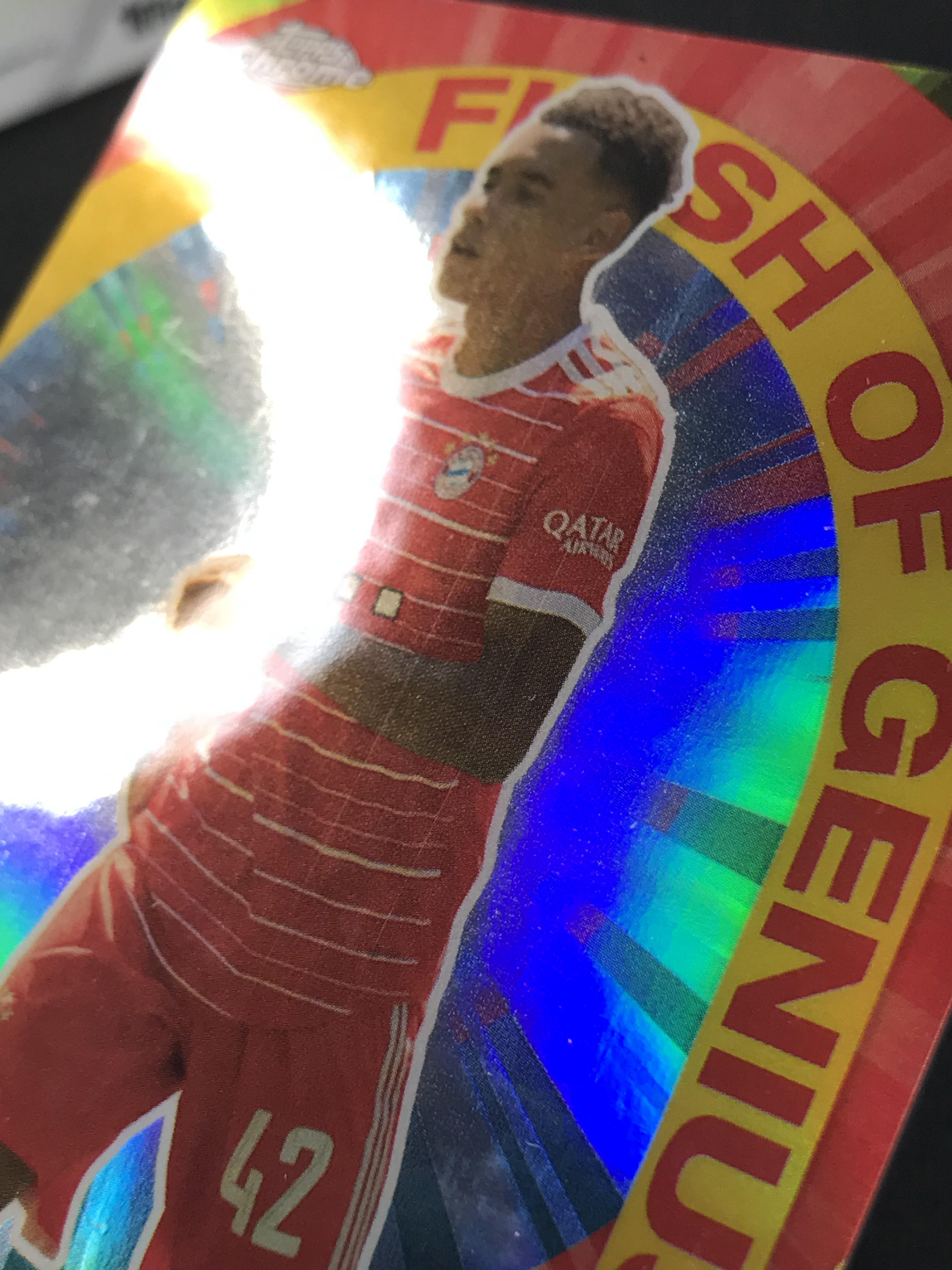 不累计【纸牌屋】2023 TOPPS Chrome Bundesliga 德甲 Flash of Genius 特卡 26/50编 金折 拜仁 ...