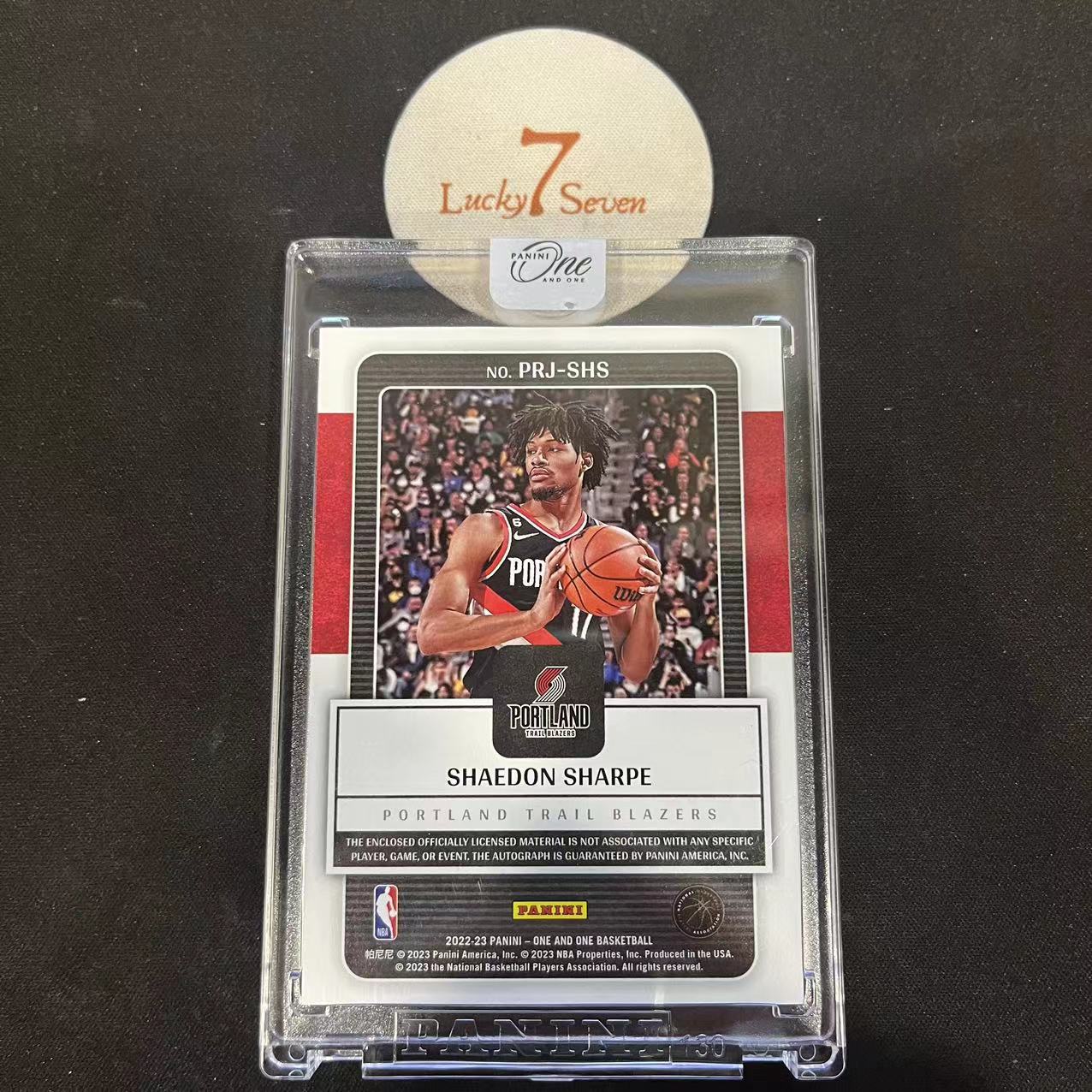 2022-23 Panini One and One Shaedon Sharpe RC 开拓者 新秀 谢登 夏普 PRJ 衣料 签字 卡签 ...
