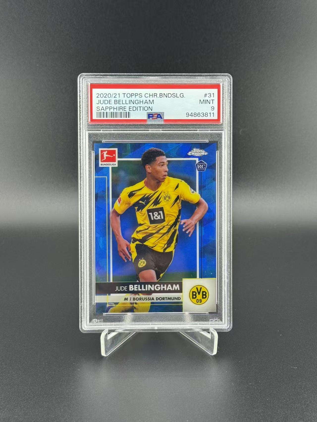 2020-21 Topps Chrome Jude Bellingham RC 【湖水蓝拍卖】贝林厄姆 新秀 多特蒙德 德甲 蓝宝石 蓝碎冰折 ...