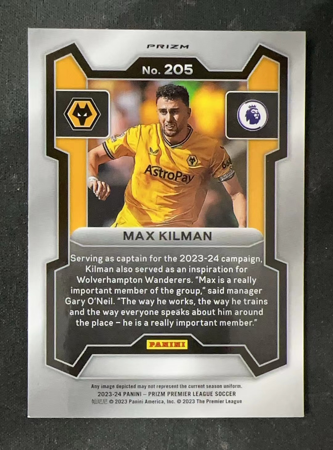 【长安代卖】2023-24 Panini Prizm Max Kilman 英超PZ 狼队 马克斯吉尔曼 黑白棋盘折 实卡好看 收藏必备 轻微 ...